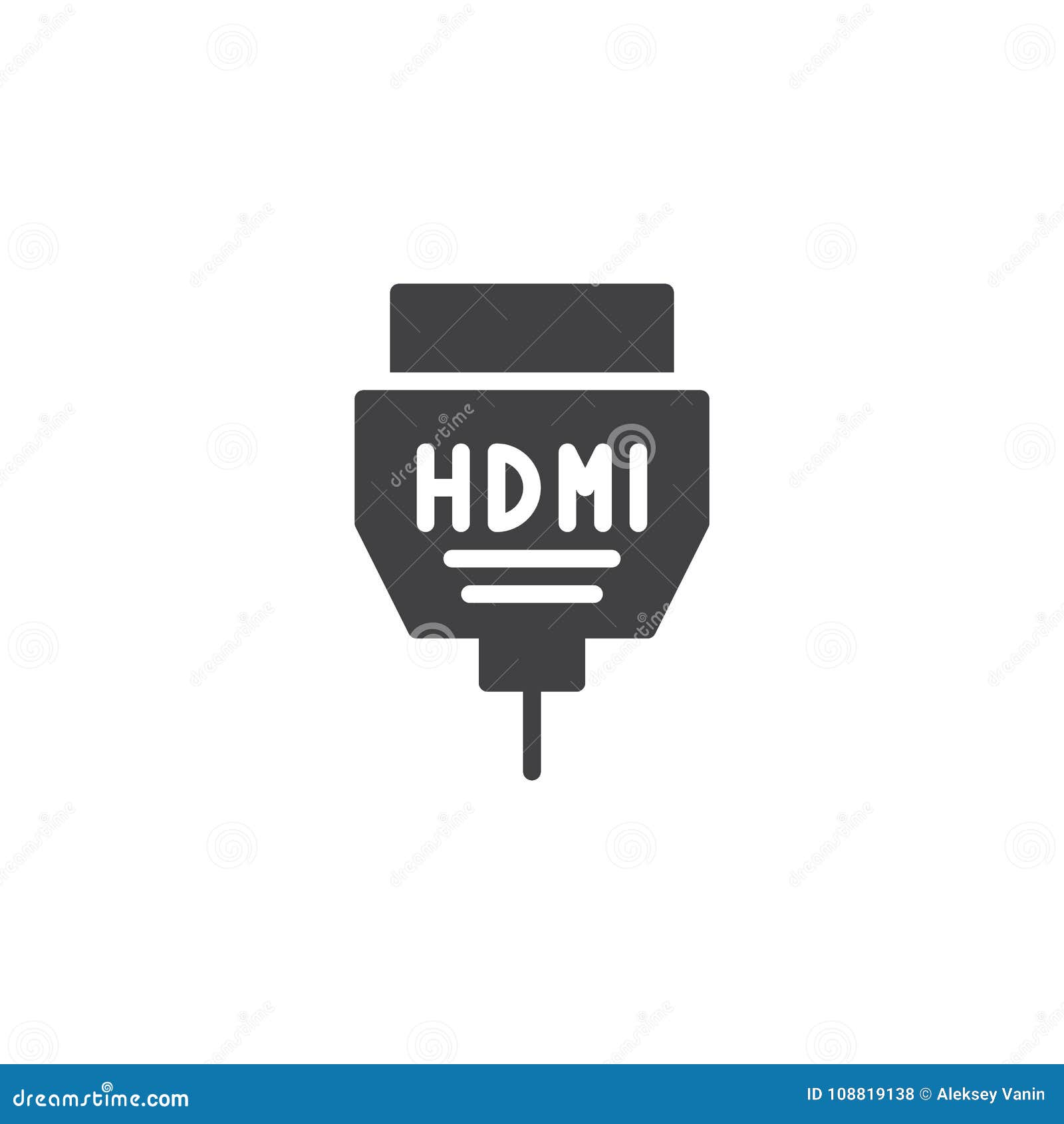 Vector Del Icono Del Cable De HDMI Ilustración del Vector - Ilustración de llenado, pictograma ...
