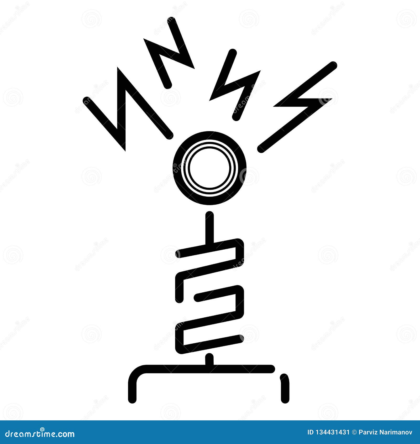 Vector Del Icono De La Bobina De Tesla Stock de ilustración ...