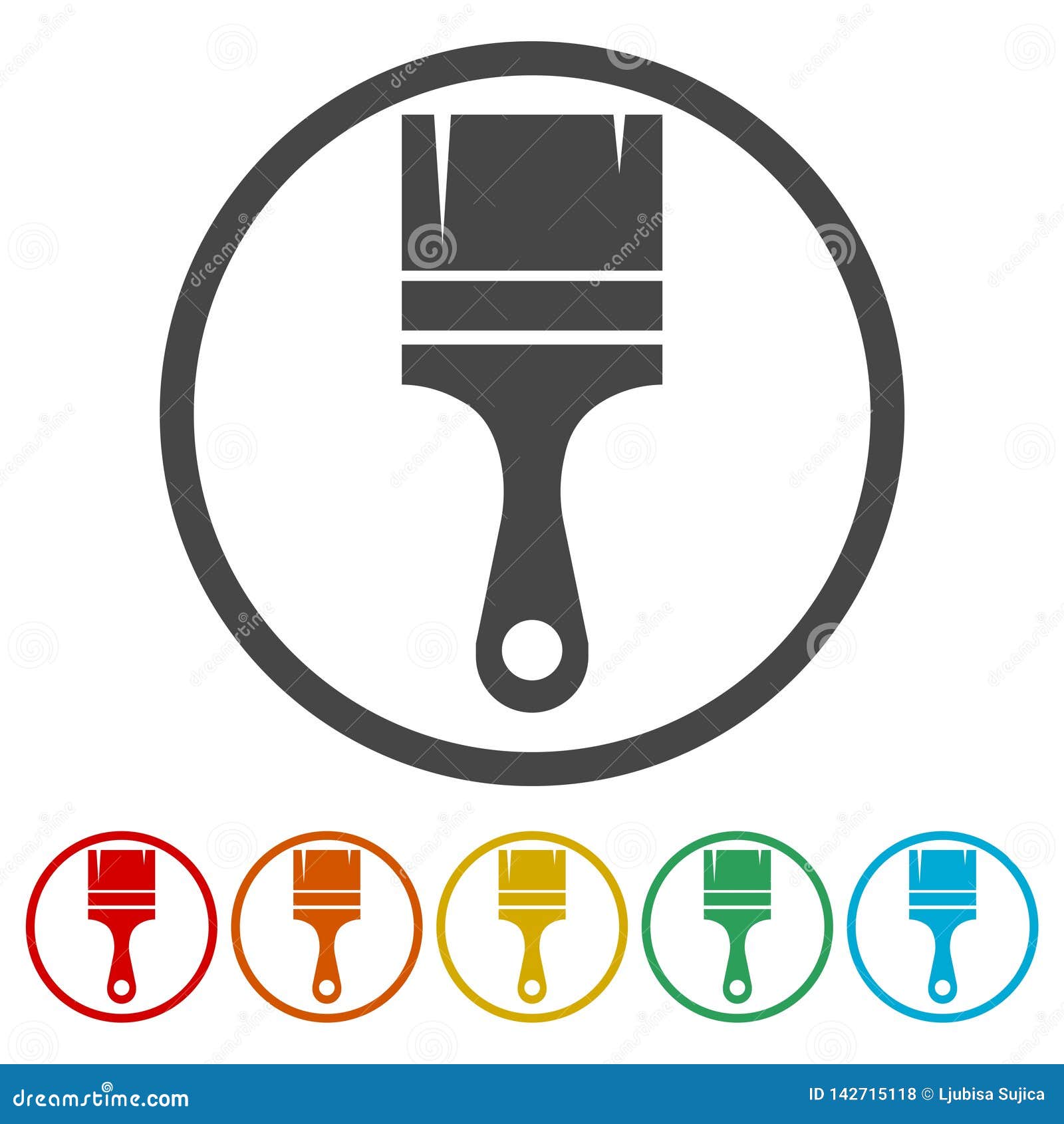 Vector Del Icono De La Brocha Ilustración del Vector - Ilustración de ...