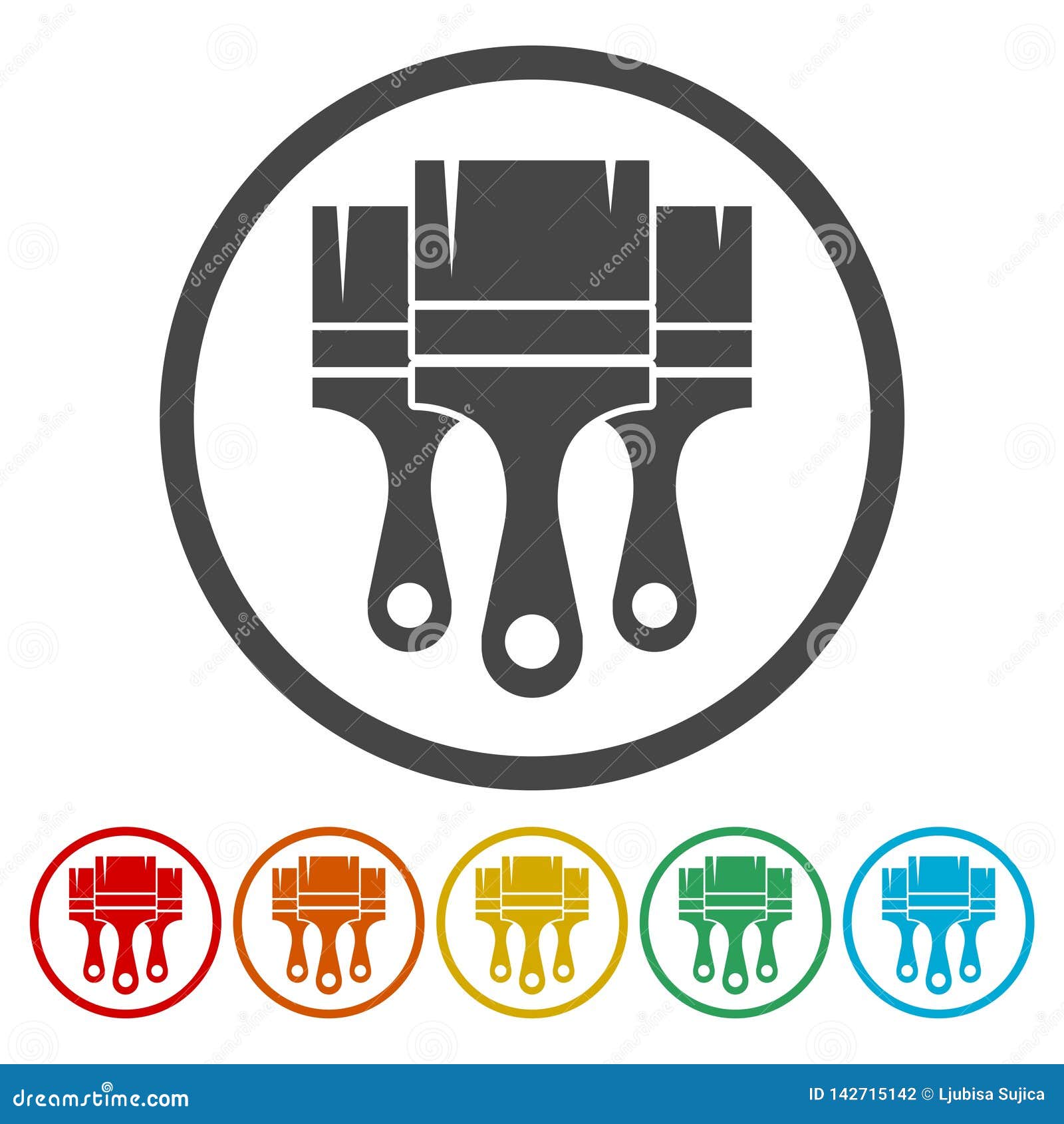 Vector Del Icono De La Brocha Ilustración del Vector - Ilustración de ...