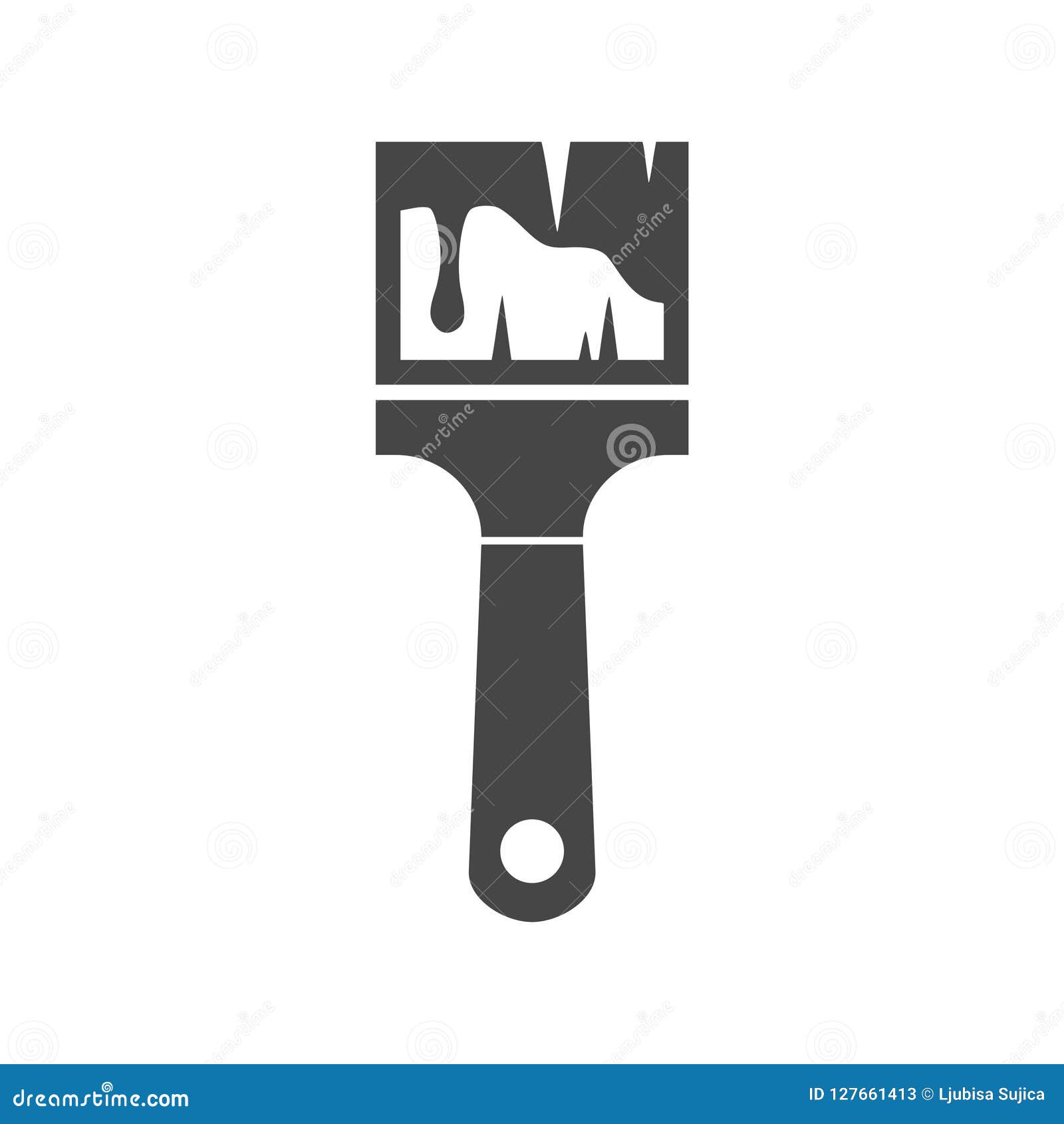 Vector Del Icono De La Brocha, Logotipo De La Brocha En Blanco ...