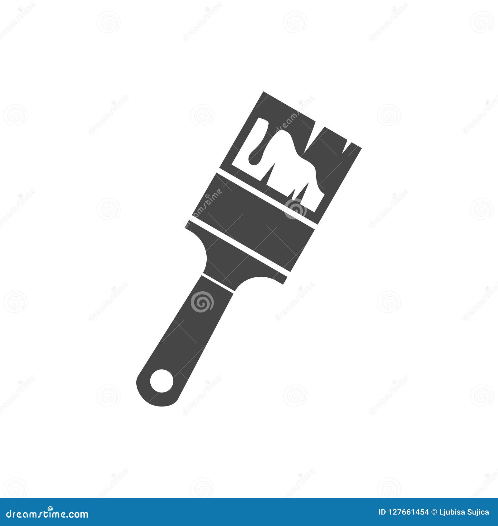 Vector Del Icono De La Brocha, Logotipo De La Brocha En Blanco ...