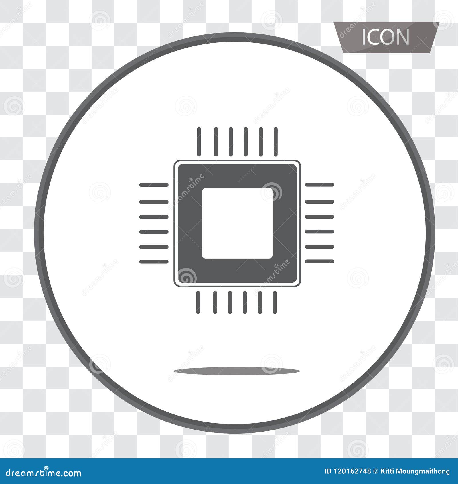 Vector Del Icono De La CPU, Vector Del Icono De La Unidad Central De Proceso Aislado Encendido ...