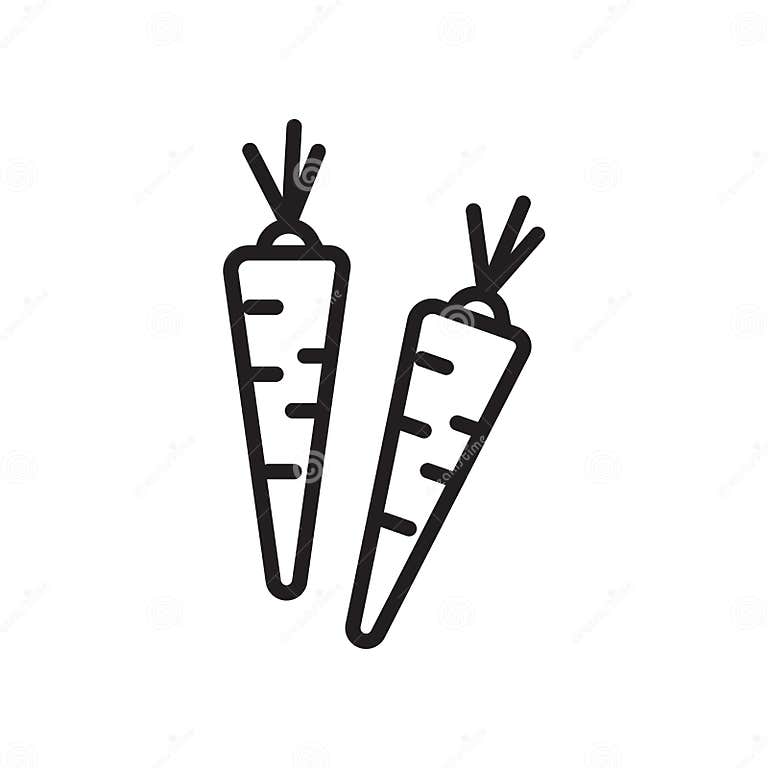 Vector Del Icono De La Zanahoria Aislado En El Fondo Blanco, La Muestra ... Vector Del Icono De La Zanahoria Aislado En El Fondo Blanco, La Muestra ...