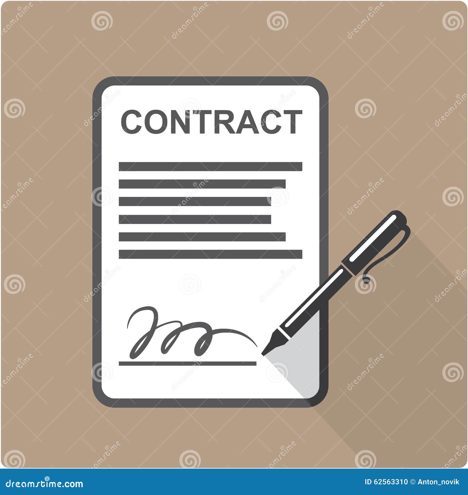 Vector Del Icono Del Contrato Ilustración del Vector - Ilustración de ...