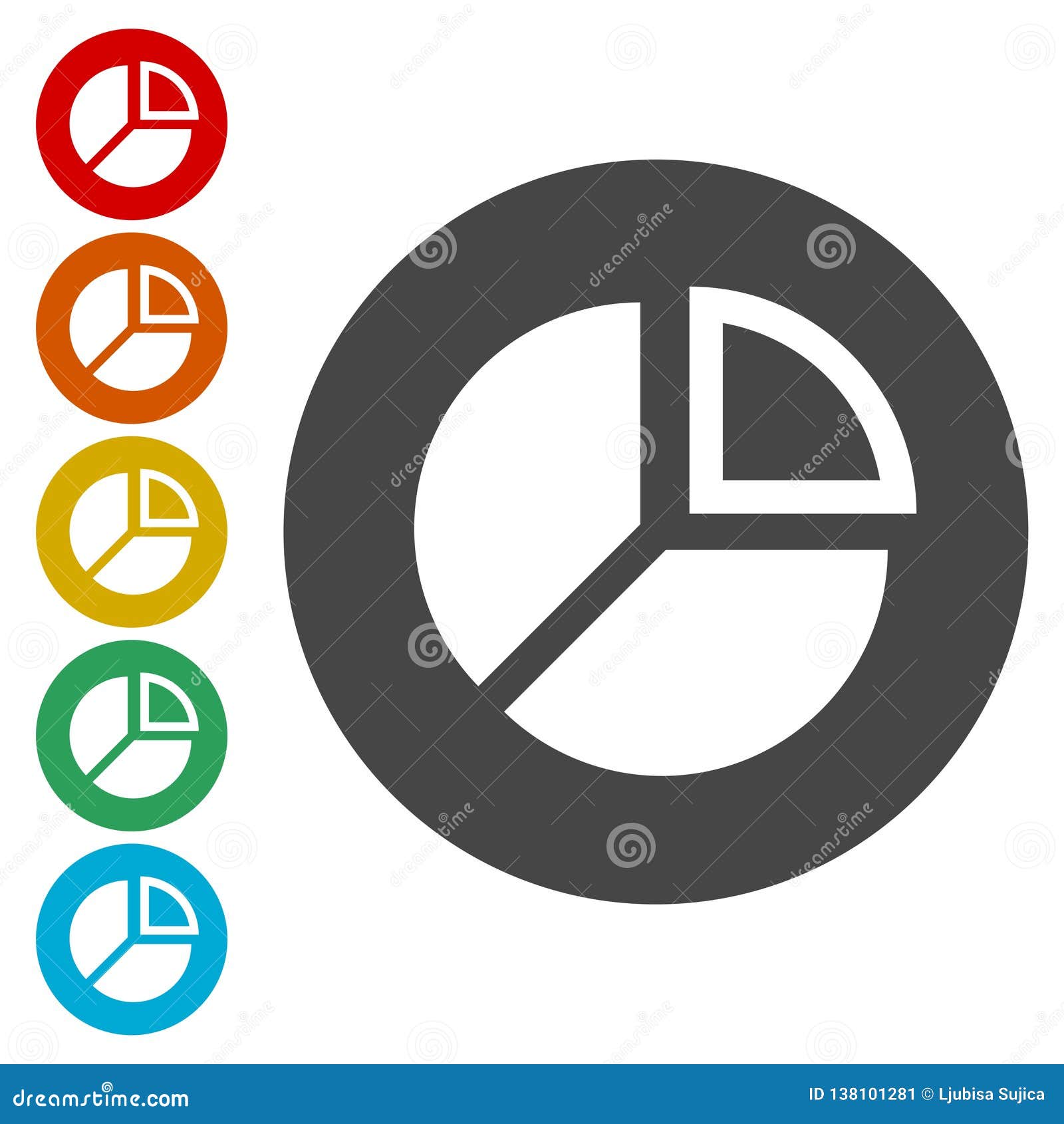 Vector Del Icono Del Gráfico De Sectores Ilustración del Vector ...