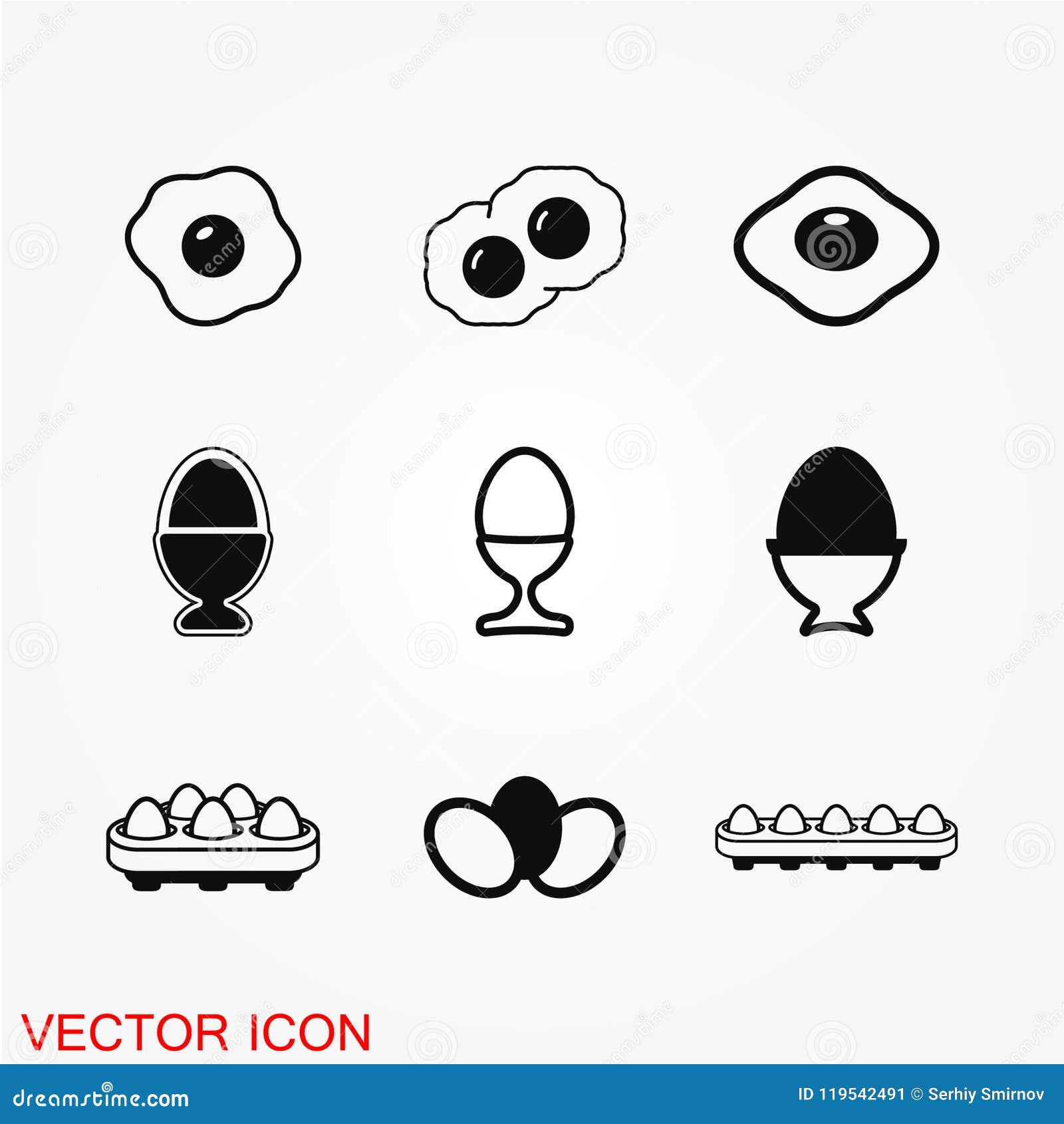 Vector del icono del huevo stock de ilustración. Ilustración de sano ...