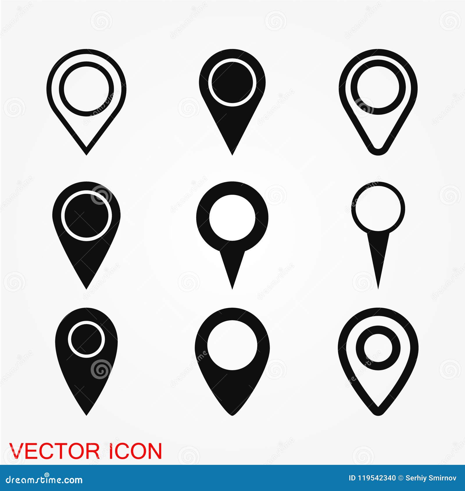 Vector Del Icono Del Marcador Del Mapa Ilustración del Vector ...