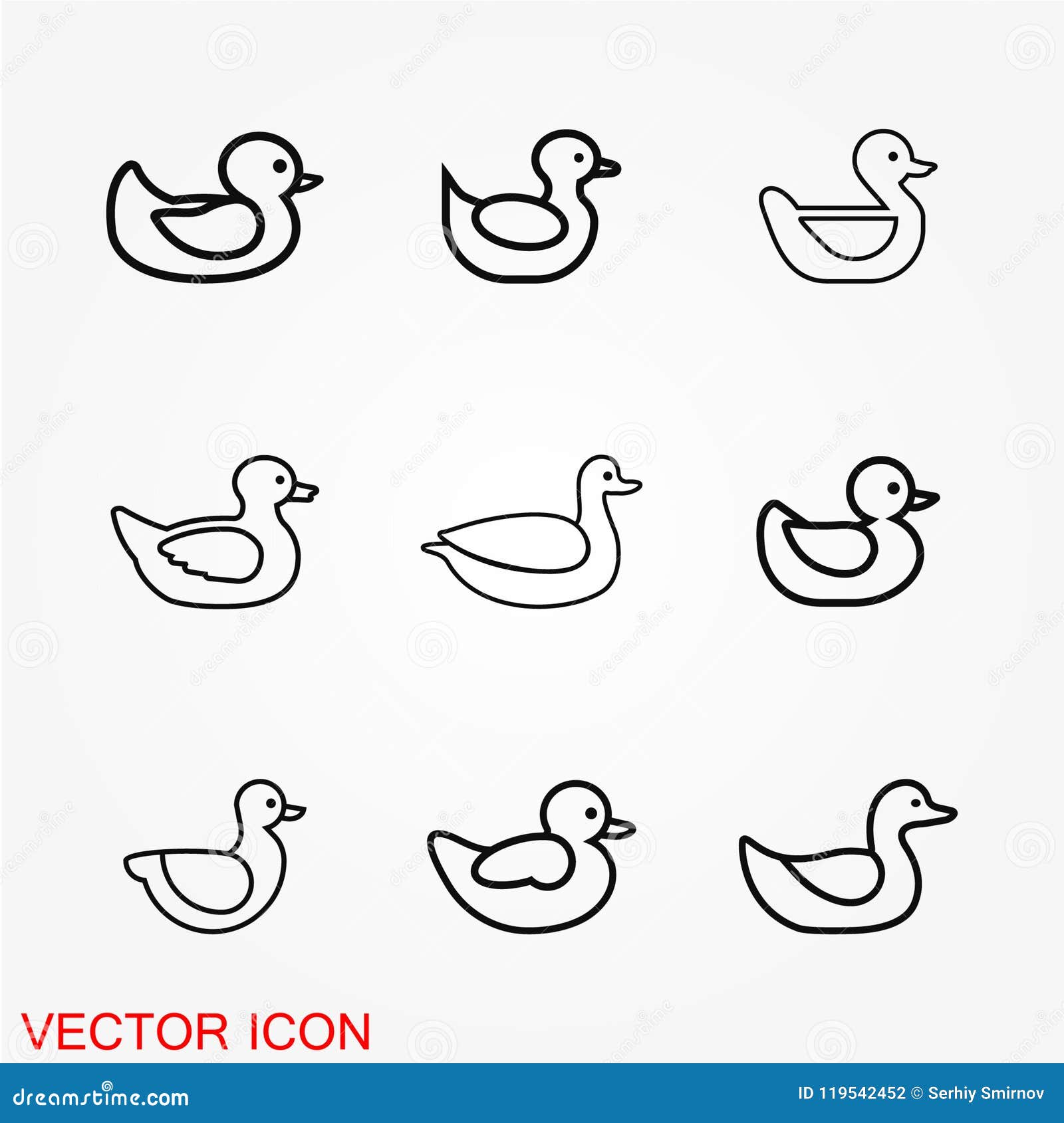 Vector del icono del pato stock de ilustración. Ilustración de muestra ...