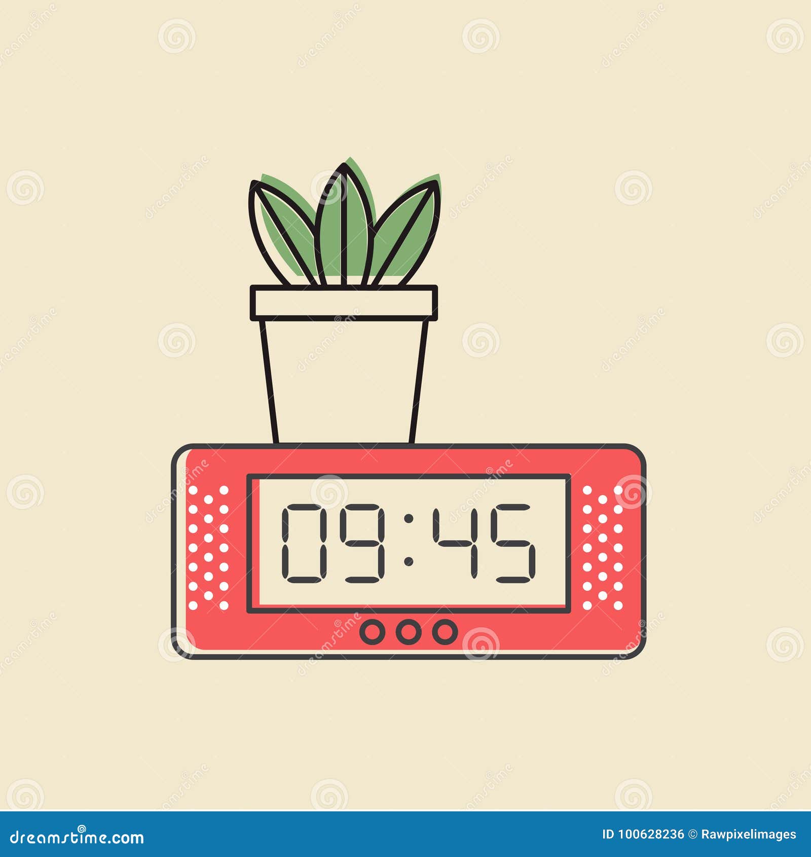 Vector Del Icono Del Reloj Digital Ilustración del Vector - Ilustración ...