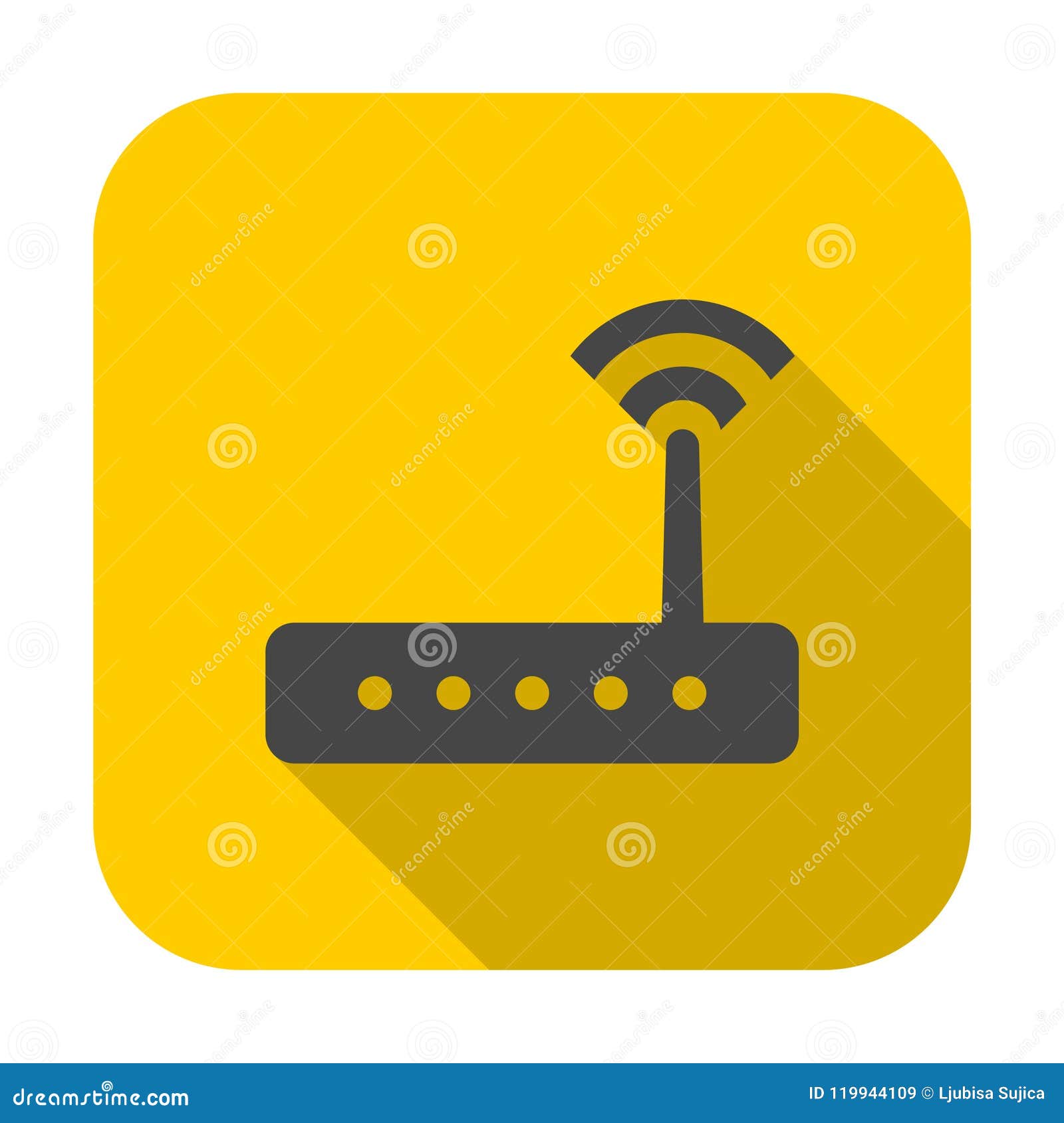 Vector Del Icono Del Router, Icono Del Router Con La Sombra Larga ...