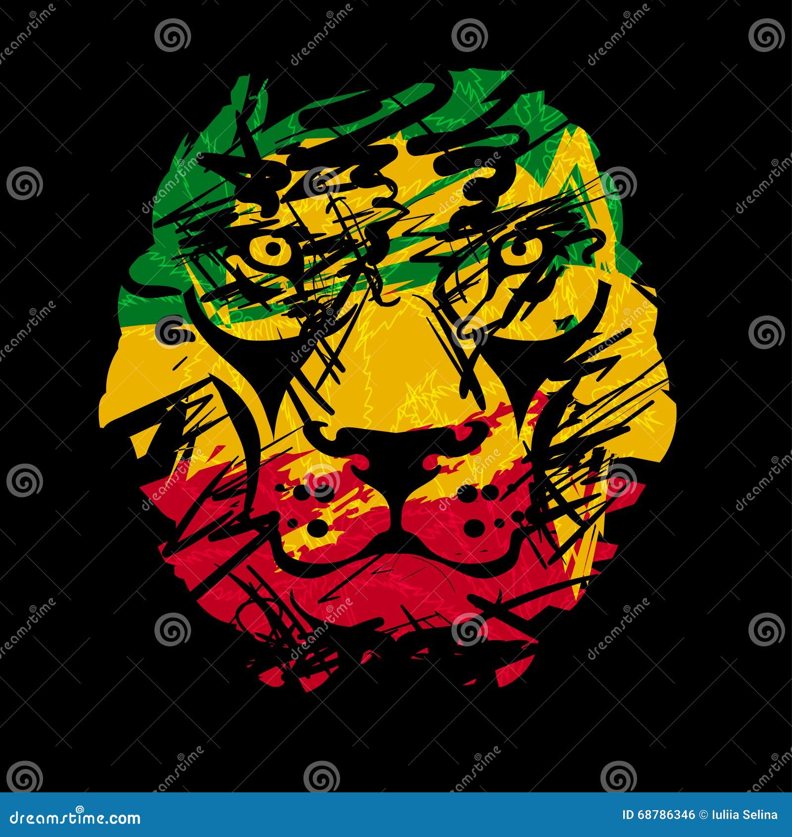 Vector 2 del león de Rasta ilustración del vector. Ilustración de ...