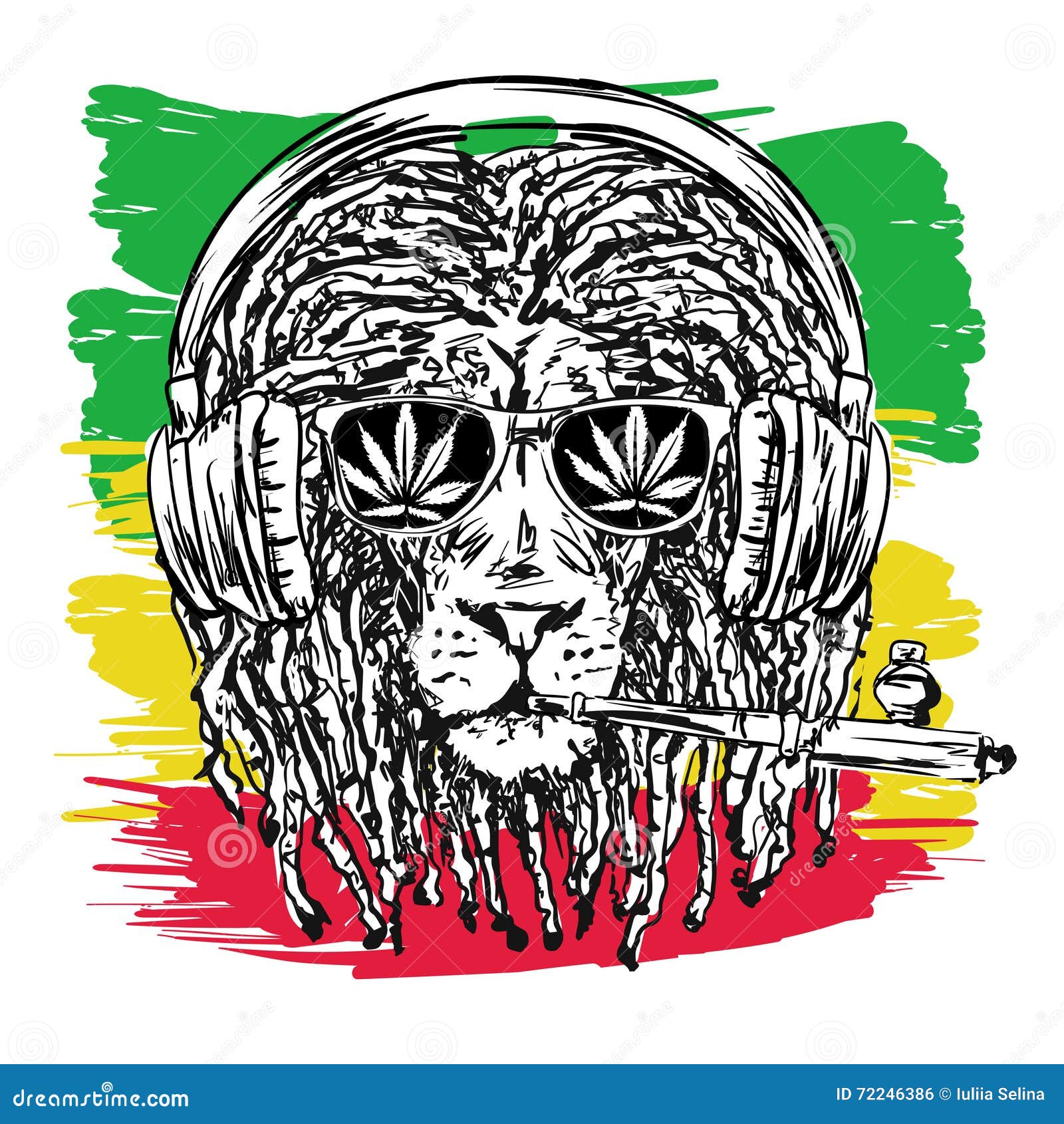 Vector del león de Rasta ilustración del vector. Ilustración de ...