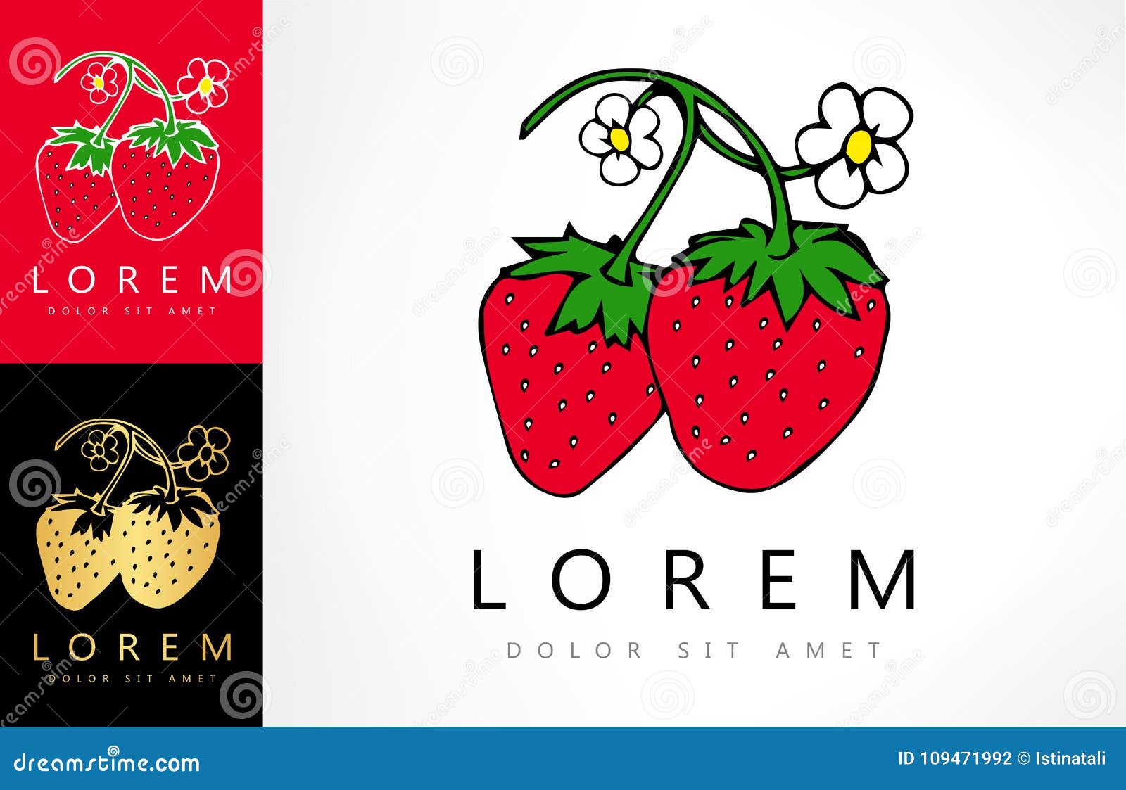 Vector Del Logotipo De La Fresa Ilustración del Vector - Ilustración de ...