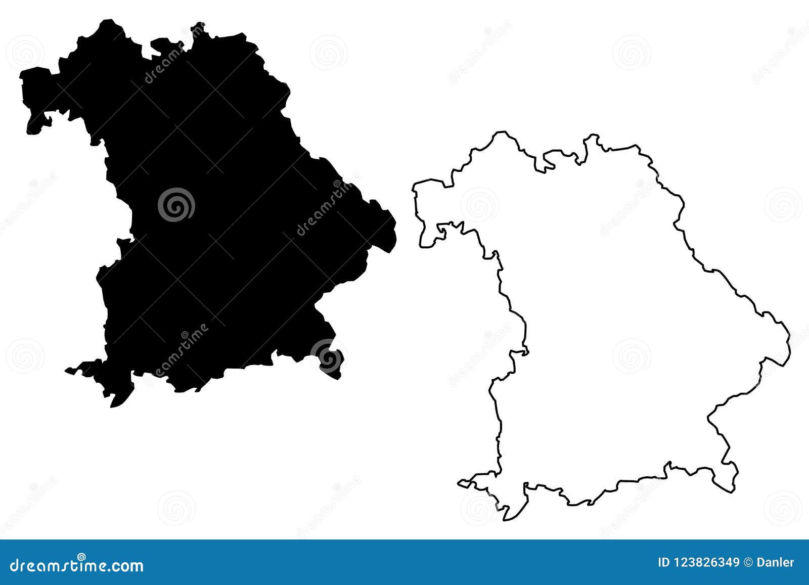 Vector del mapa de Baviera ilustración del vector. Ilustración de ...