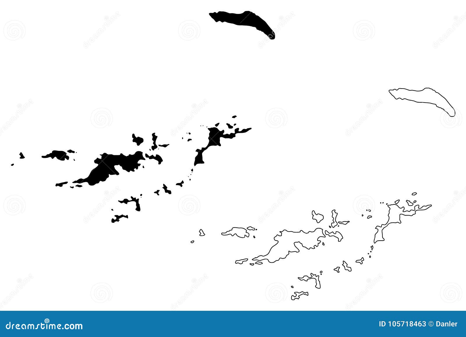 Vector Del Mapa De British Virgin Islands Ilustración del Vector ...