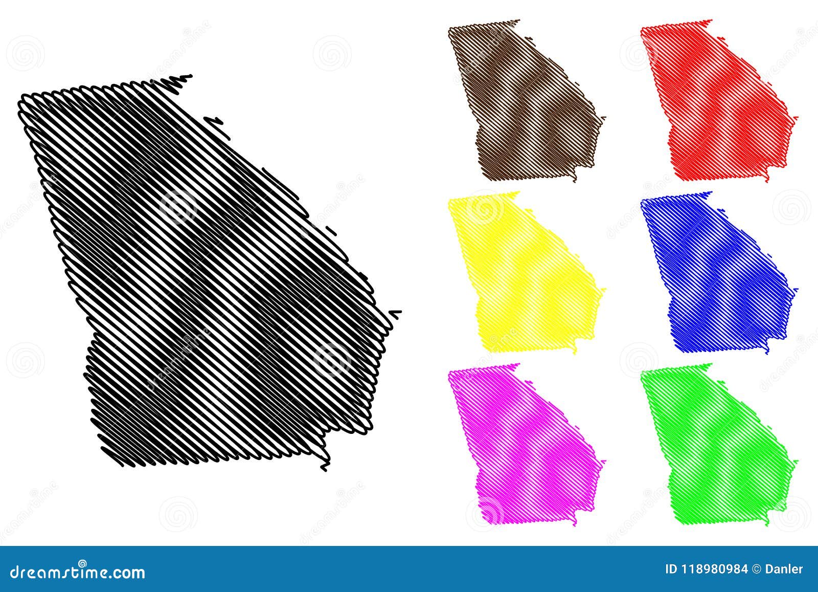 Vector del mapa de Georgia ilustración del vector. Ilustración de ...