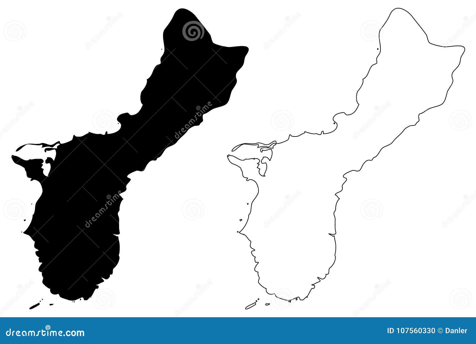 Vector del mapa de Guam ilustración del vector. Ilustración de coral ...