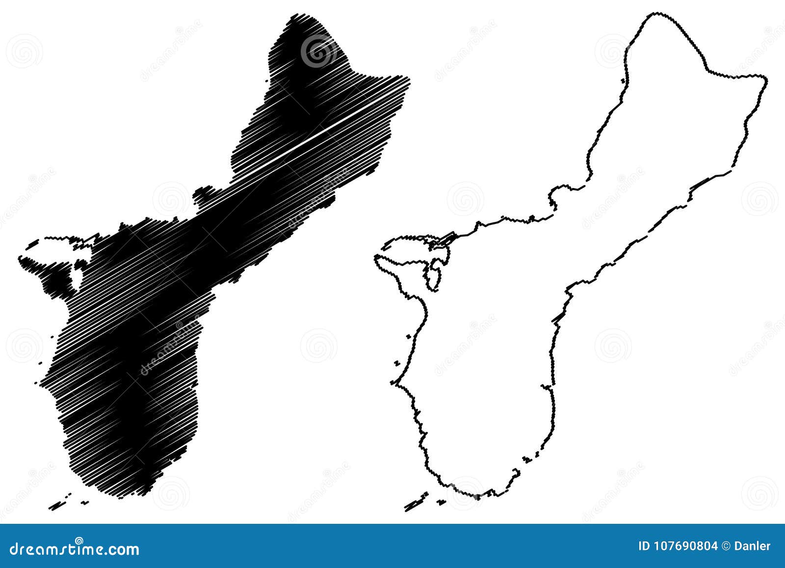 Vector del mapa de Guam ilustración del vector. Ilustración de unido ...