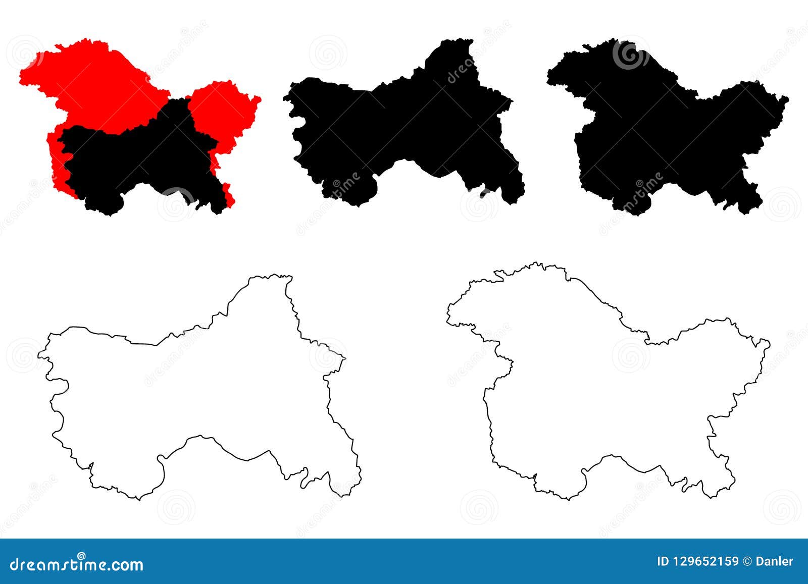 Vector Del Mapa De Jammu Y Cachemira Ilustración del Vector ...