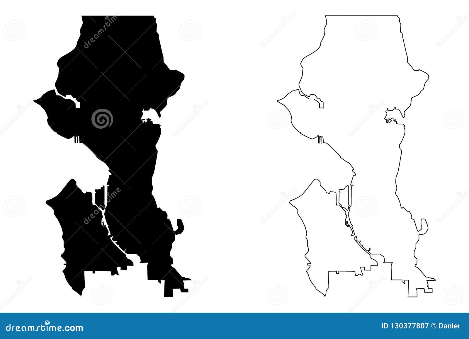 Vector Del Mapa De La Ciudad De Seattle Ilustración del Vector ...