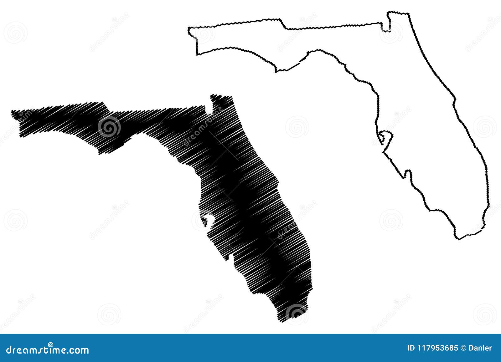 Vector Del Mapa De La Florida Ilustración del Vector - Ilustración de ...