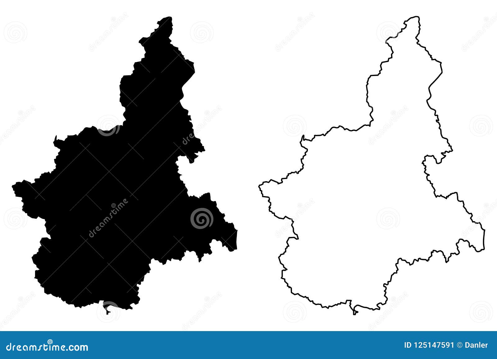 Vector Del Mapa De Piamonte Ilustración del Vector - Ilustración de ...