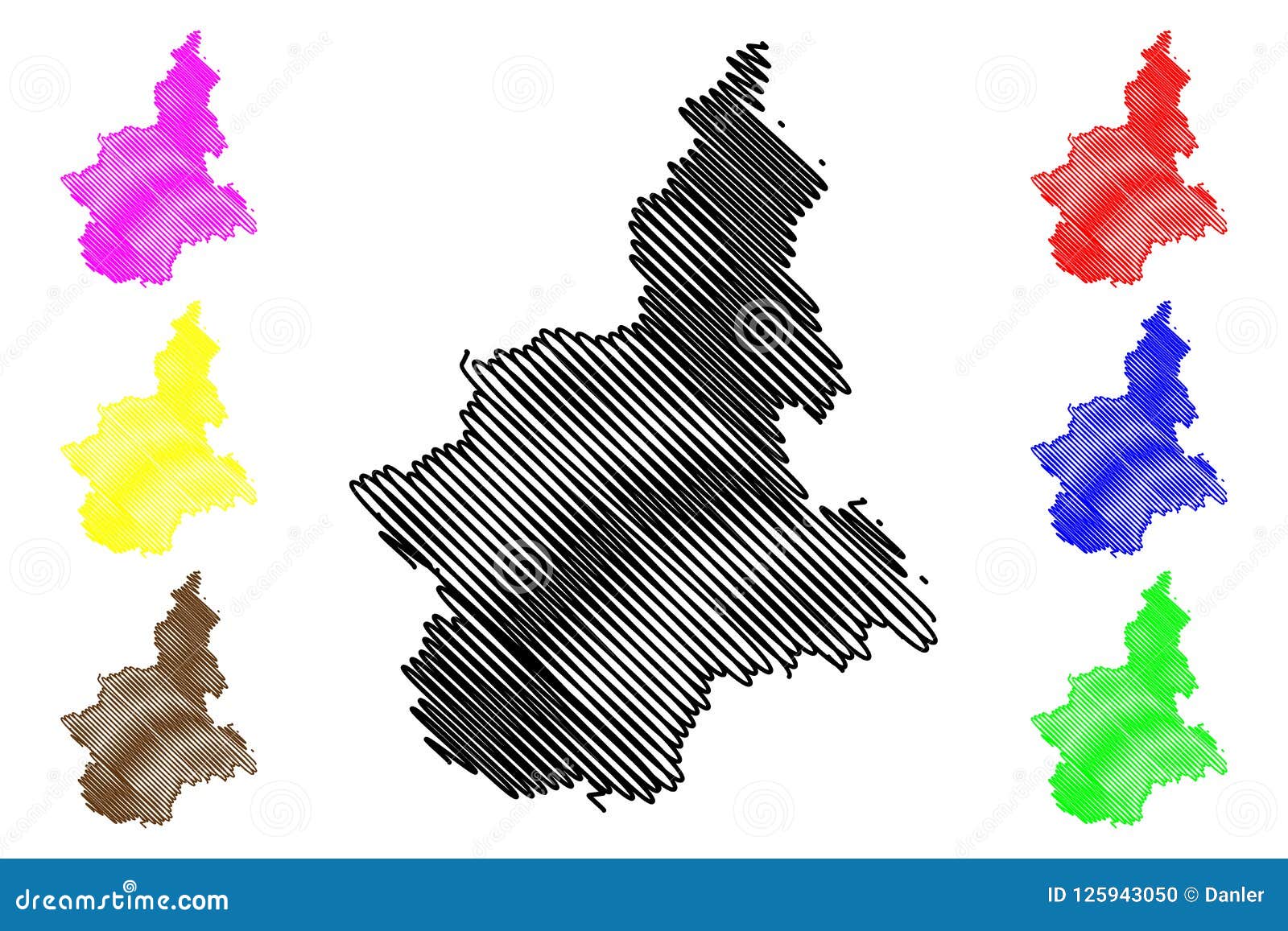Vector Del Mapa De Piamonte Ilustración del Vector - Ilustración de ...