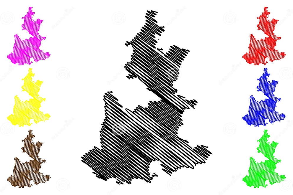 Vector del mapa de Puebla ilustración del vector. Ilustración de vector ...