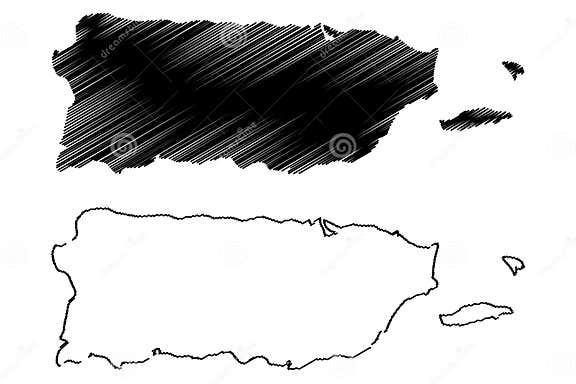 Vector Del Mapa De Puerto Rico Ilustración del Vector - Ilustración de ...