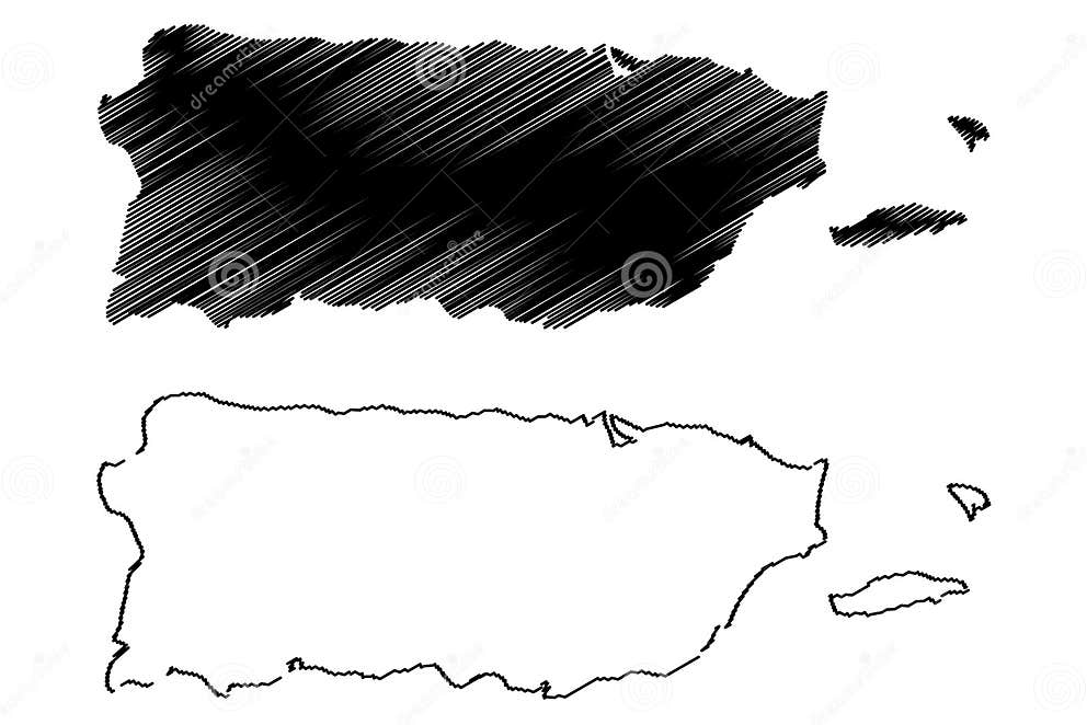 Vector Del Mapa De Puerto Rico Ilustración del Vector - Ilustración de ...