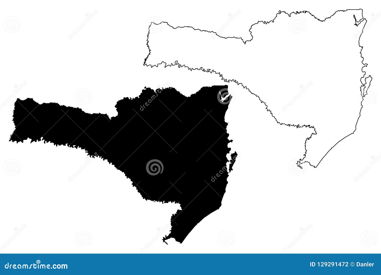 Vector Del Mapa Del Estado De Santa Catarina Ilustración Del Vector
