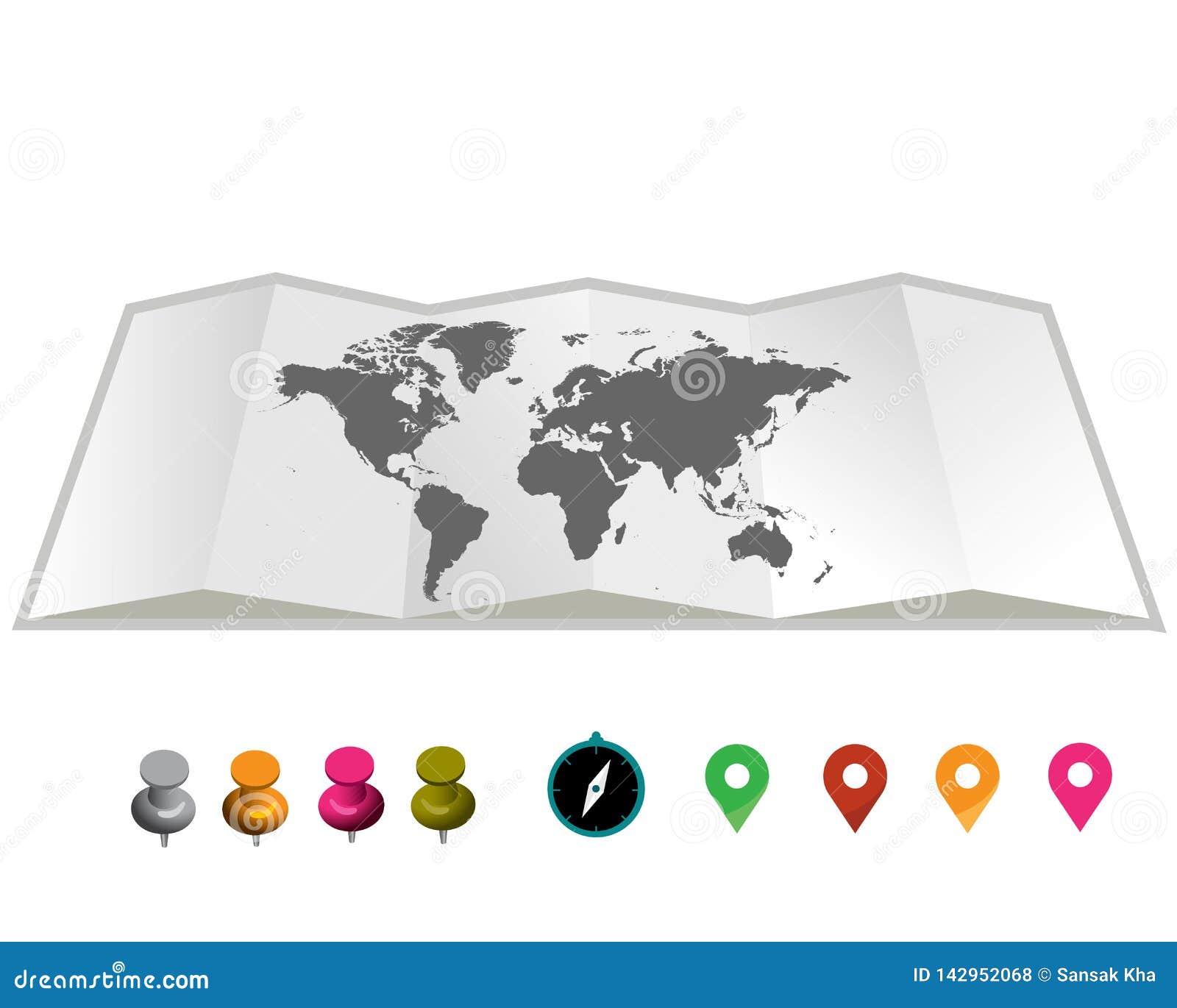 Vector del mapa del mundo ilustración del vector. Ilustración de mundo ...