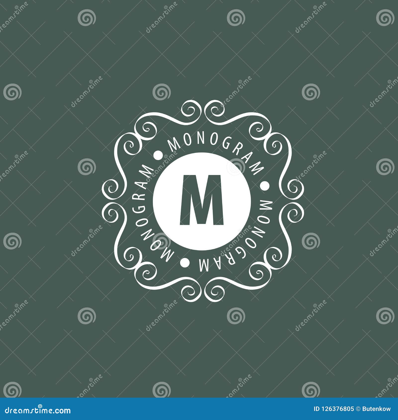 Vector Del Monograma En Marco Ilustración del Vector - Ilustración de ...