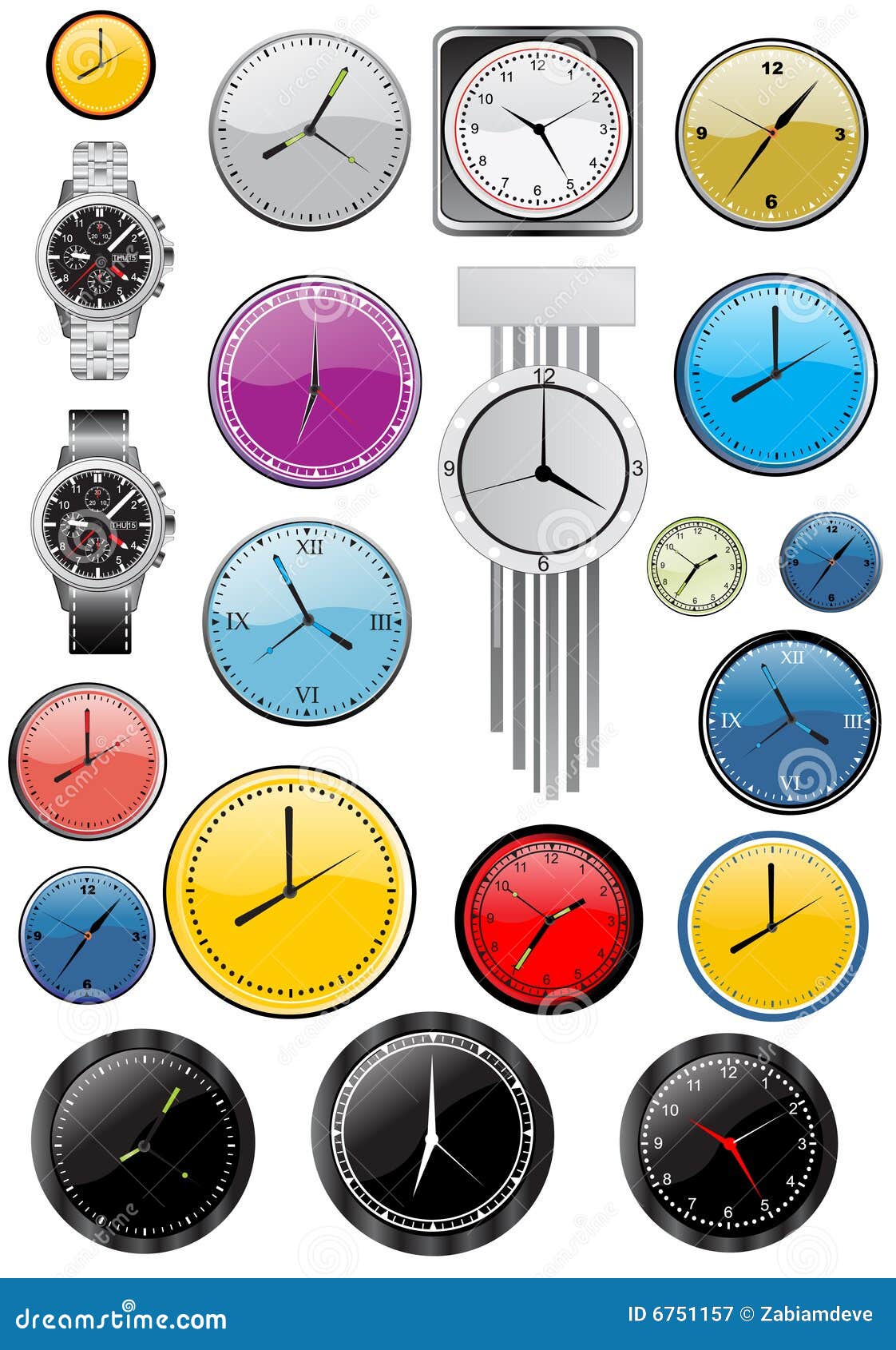 Vector del reloj ilustración del vector. Ilustración de aguja - 6751157