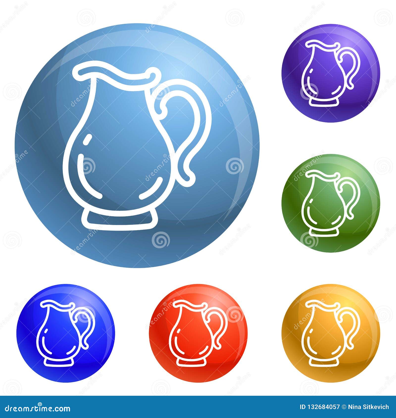 Vector Del Sistema De Los Iconos Del Jarro Ilustración del Vector ...