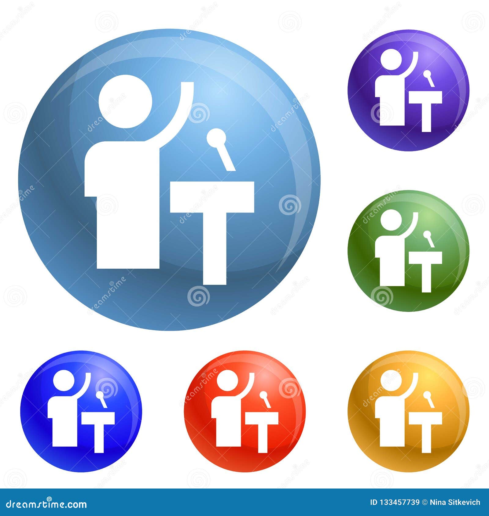 Vector Del Sistema De Los Iconos Del Presidente Ilustración del Vector ...