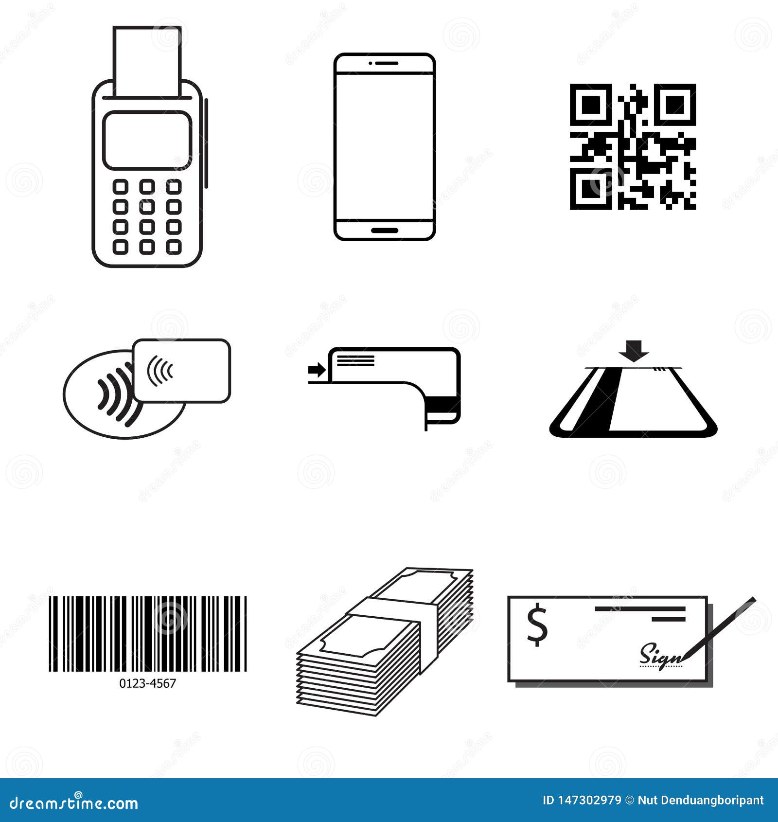 Vector Del Sistema Del Icono Del Tipo De Pago Ilustración del Vector ...