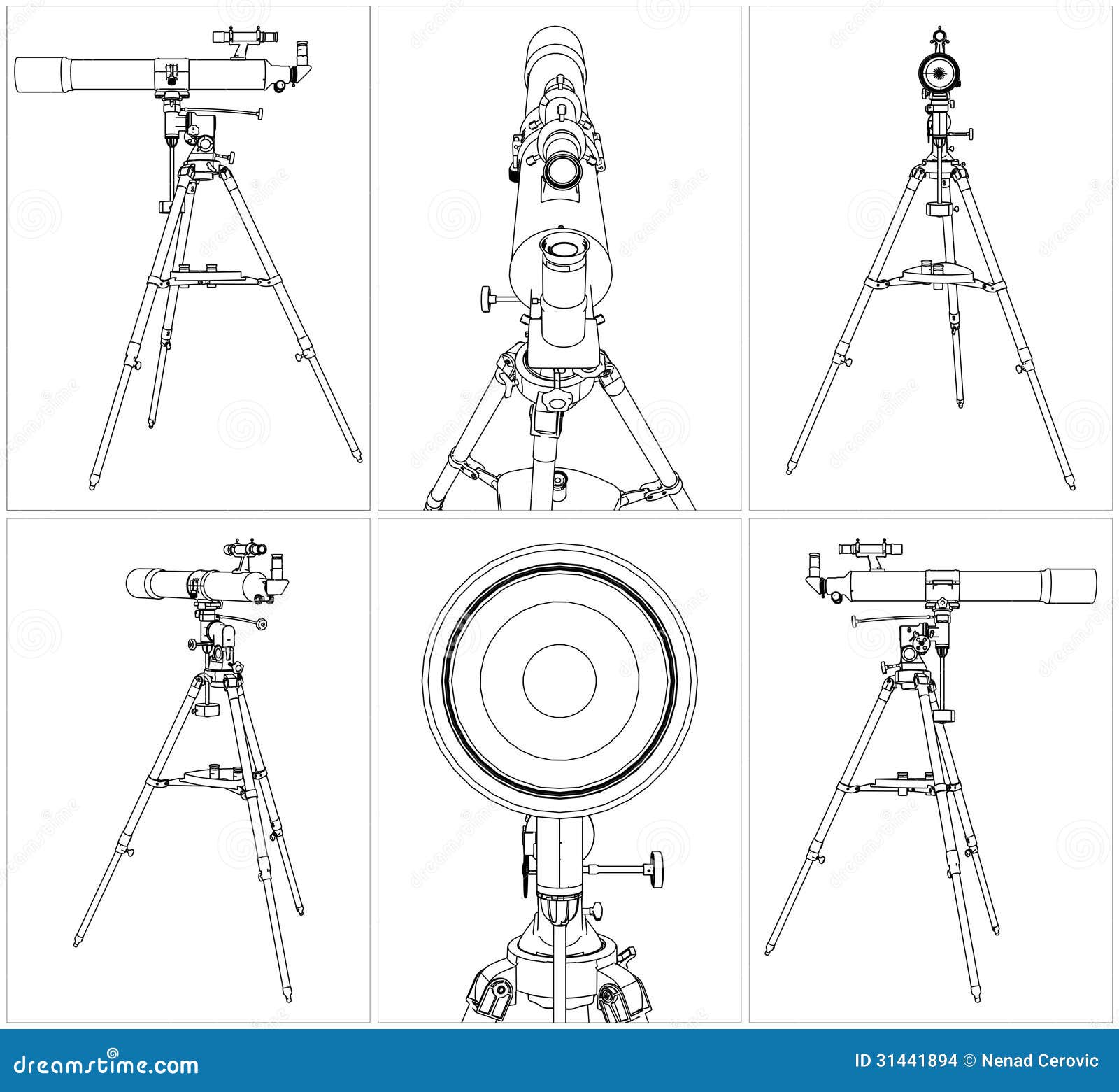 Vector 03 del telescopio ilustración del vector. Ilustración de ...