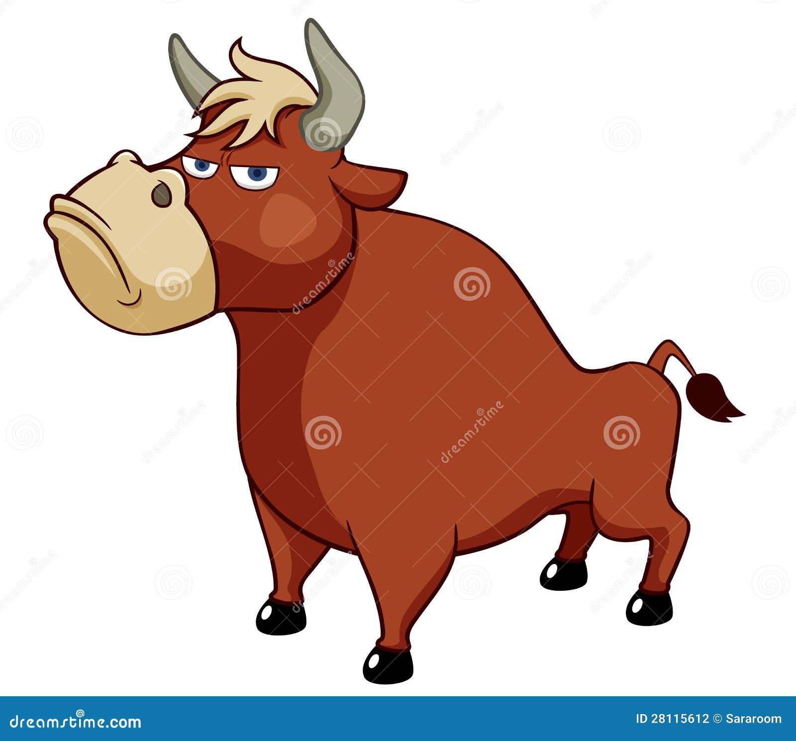 Vector Del Toro De La Historieta Ilustración del Vector - Ilustración ...