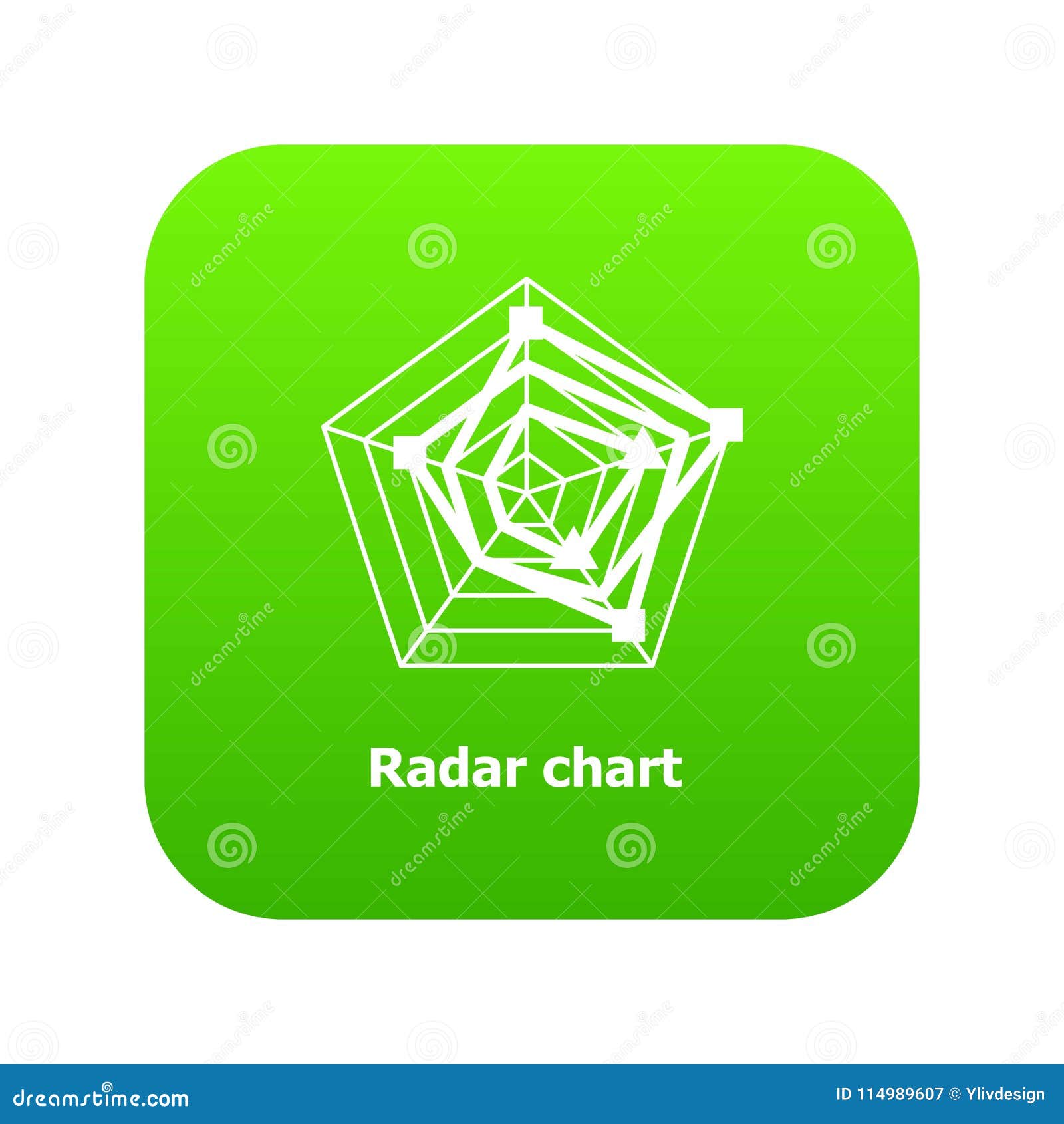 Vector Del Verde Del Icono De La Carta De Radar Ilustración del Vector ...