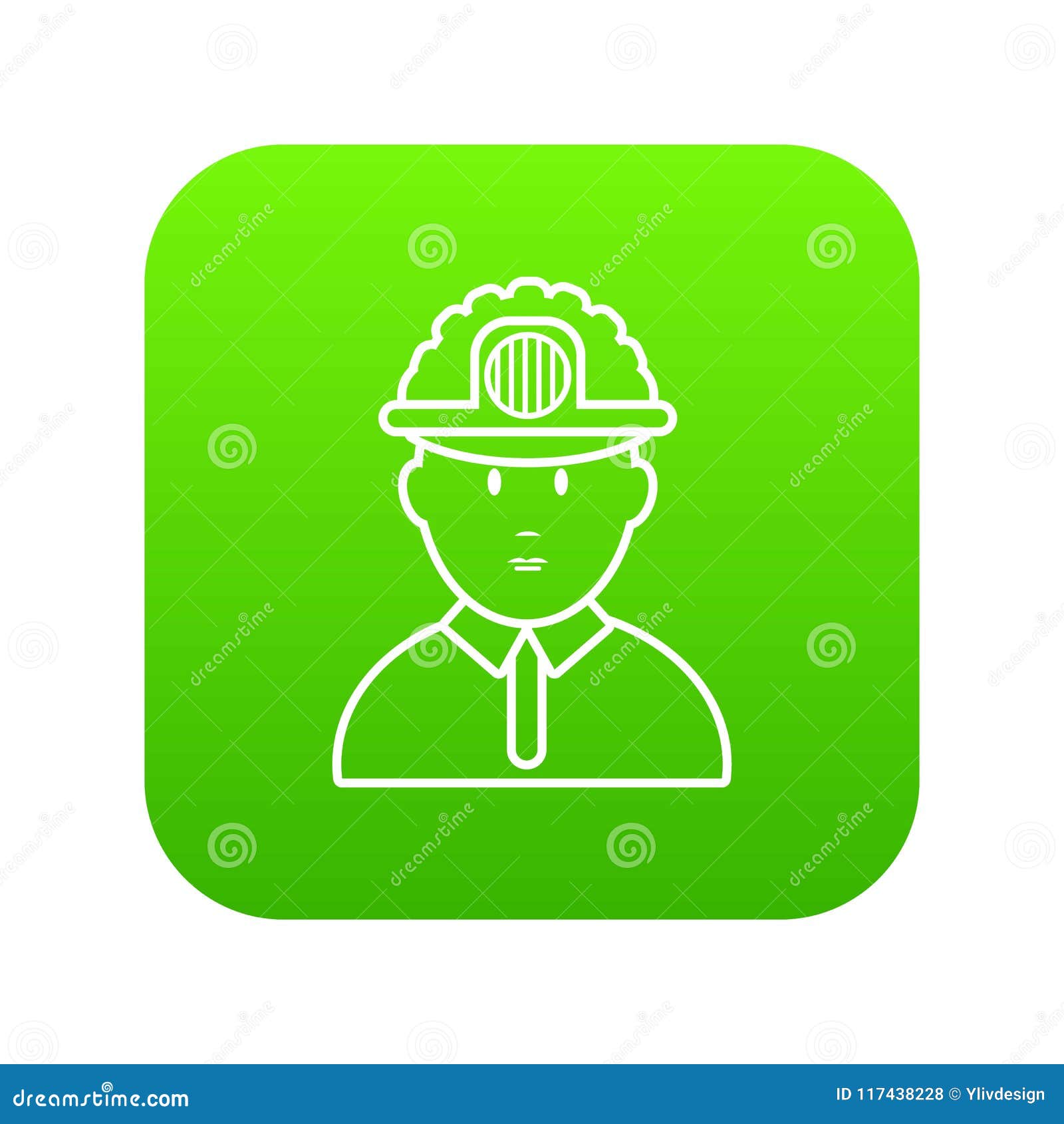 Vector Del Verde Del Icono Del Minero Ilustración del Vector ...