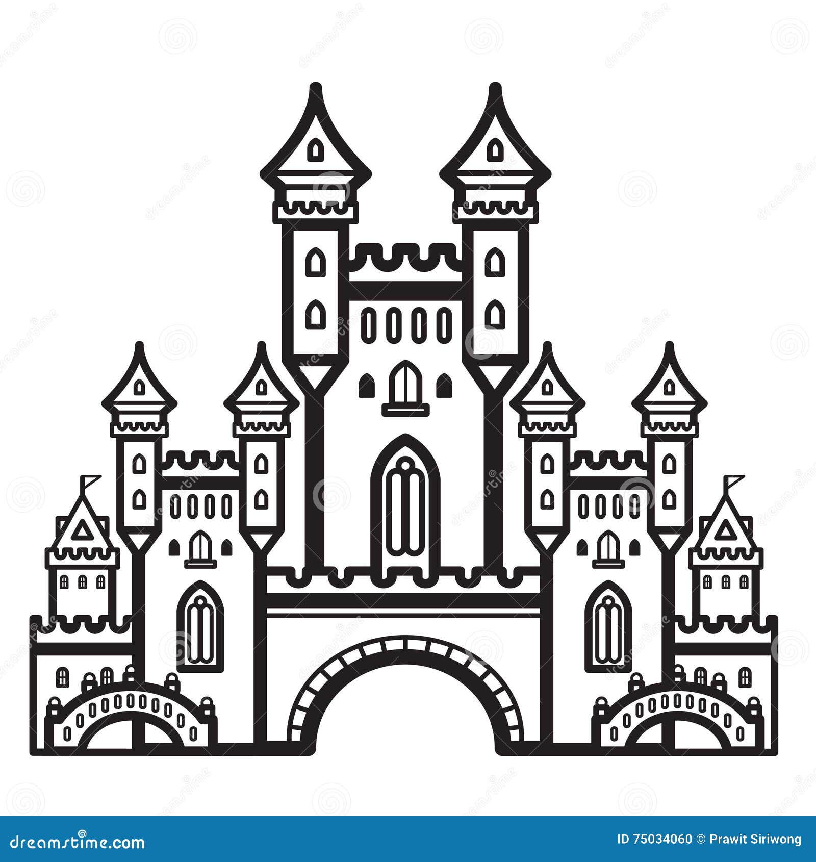 Vector Del Vintage Del Castillo Ilustración del Vector - Ilustración de ...