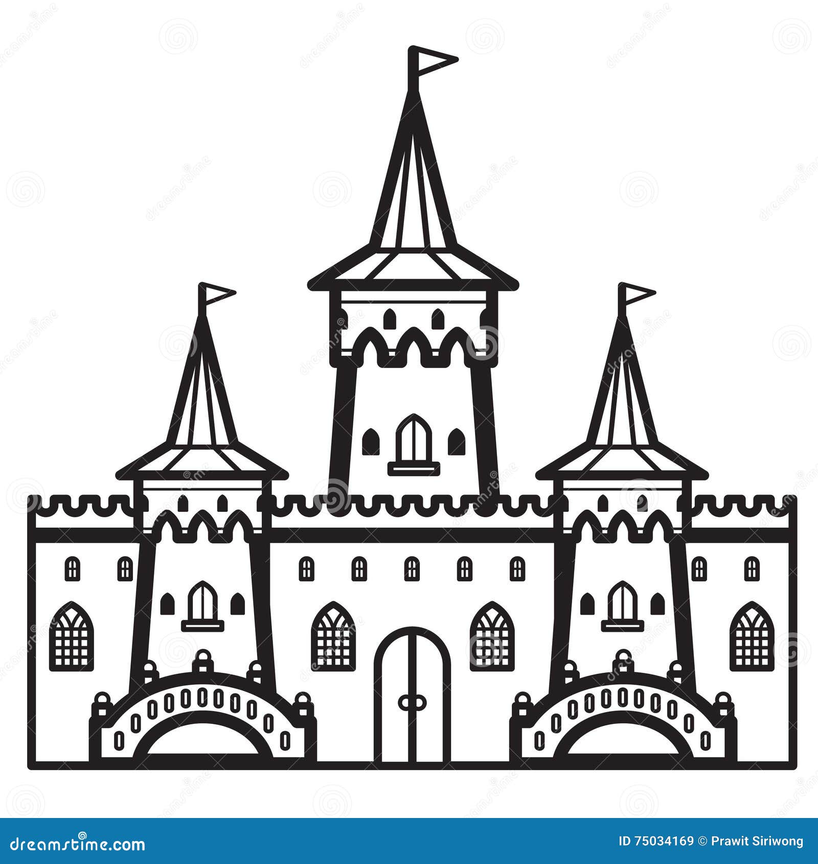 Vector Del Vintage Del Castillo Ilustración del Vector - Ilustración de ...
