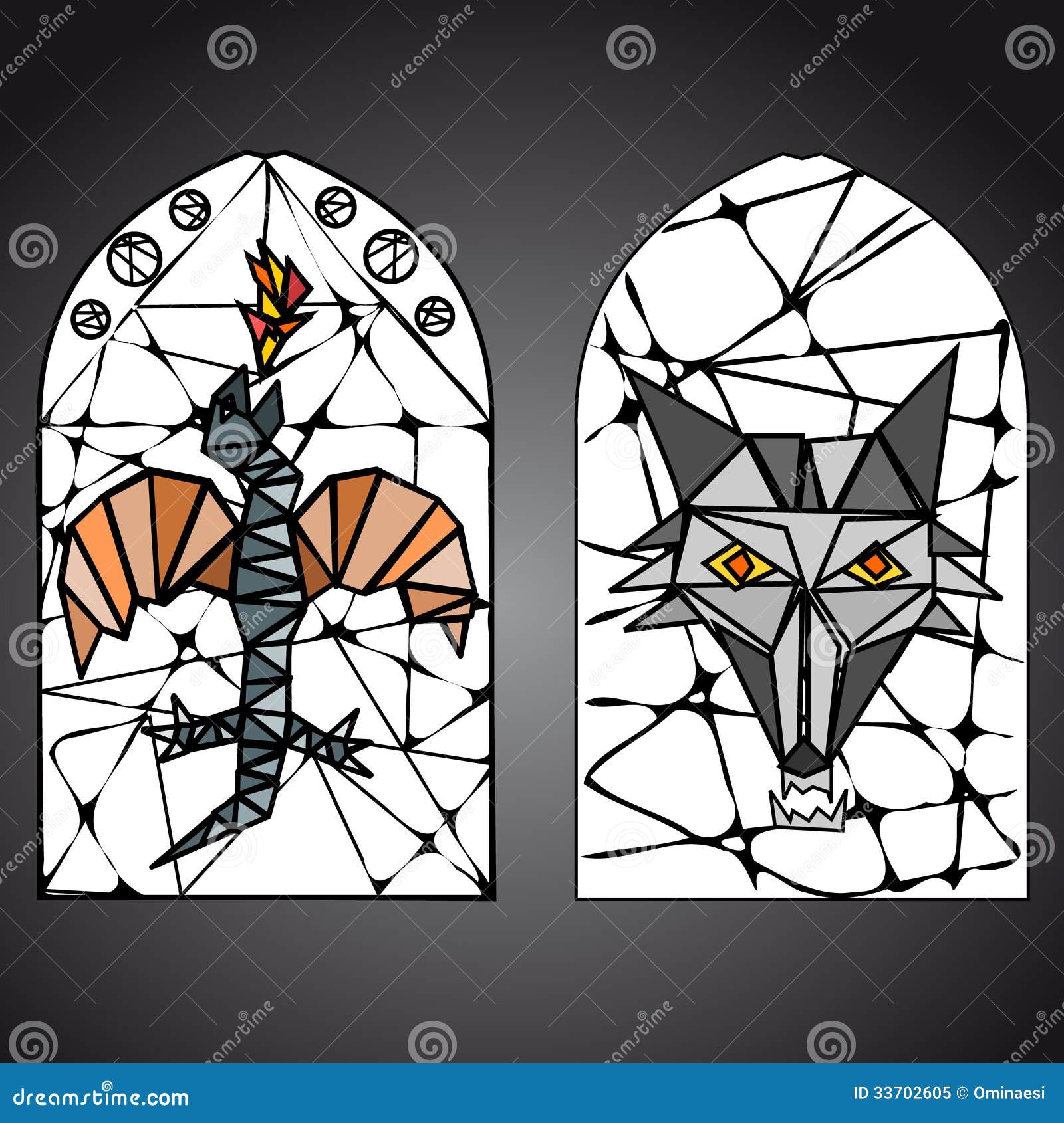 Vector del vitral ilustración del vector. Ilustración de colores - 33702605