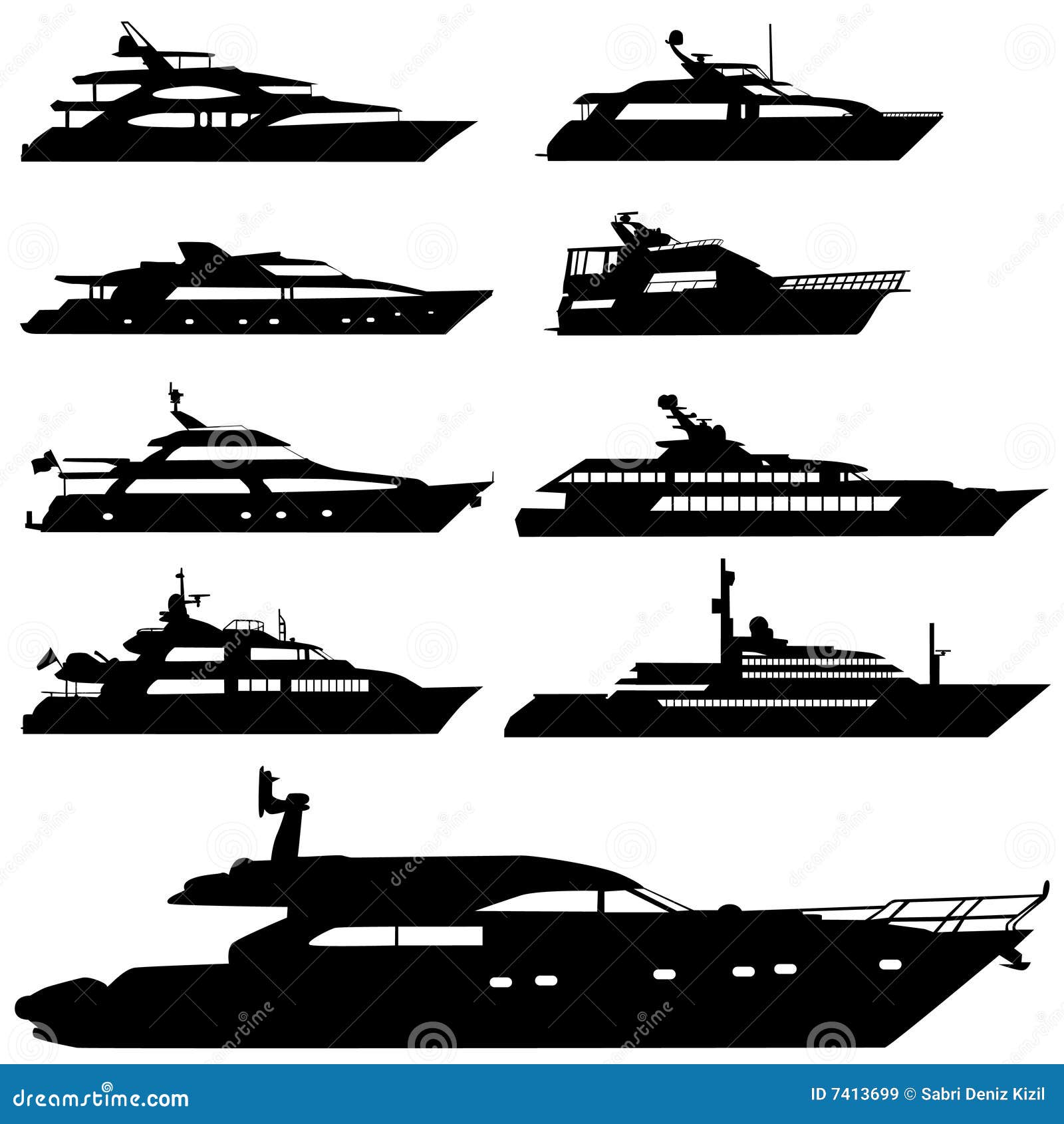 Vector del yate del motor ilustración del vector. Ilustración de cuerda ...