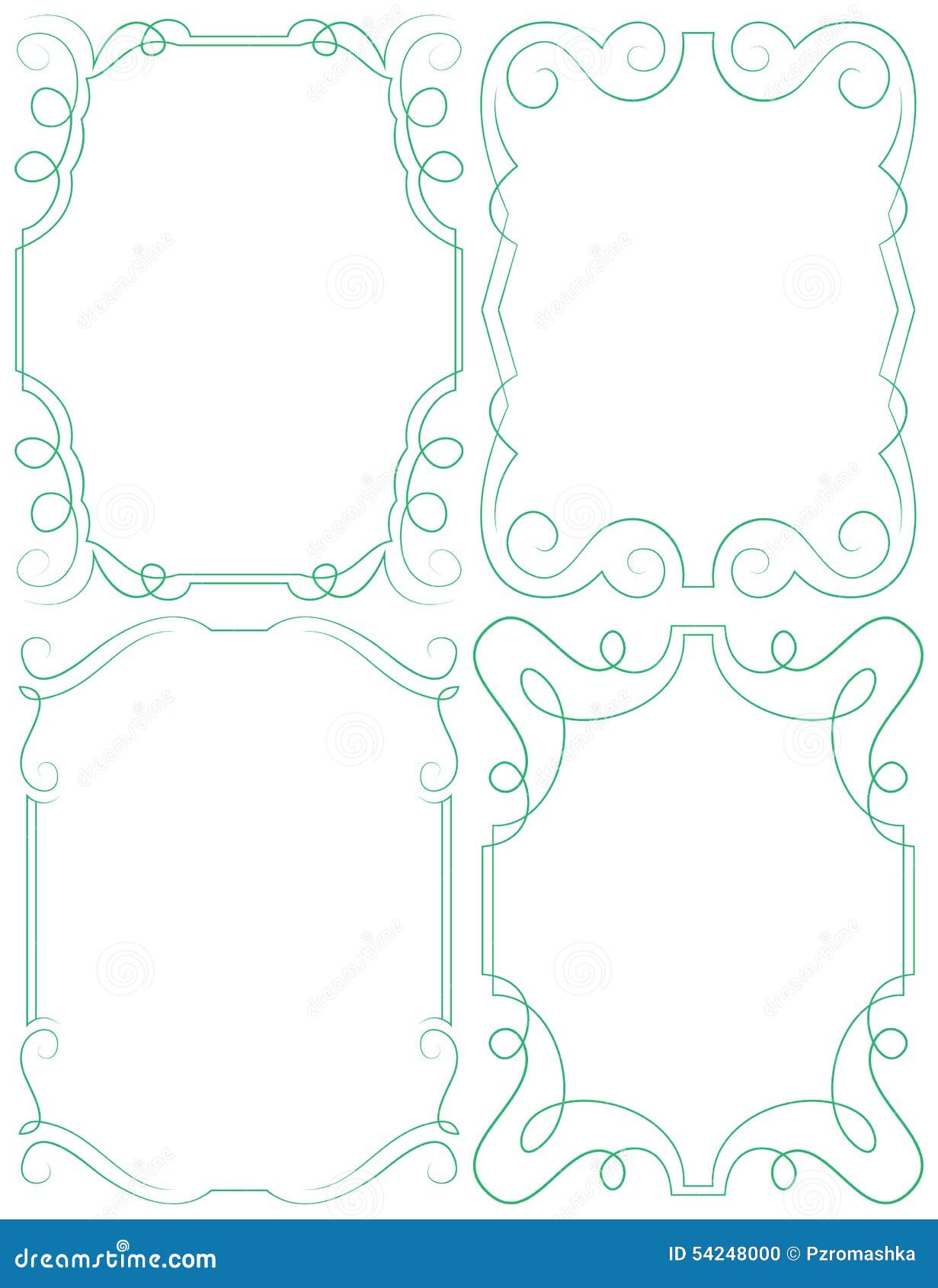 Vector Delicate Frames. Set on a White Background Stock Illustration ...