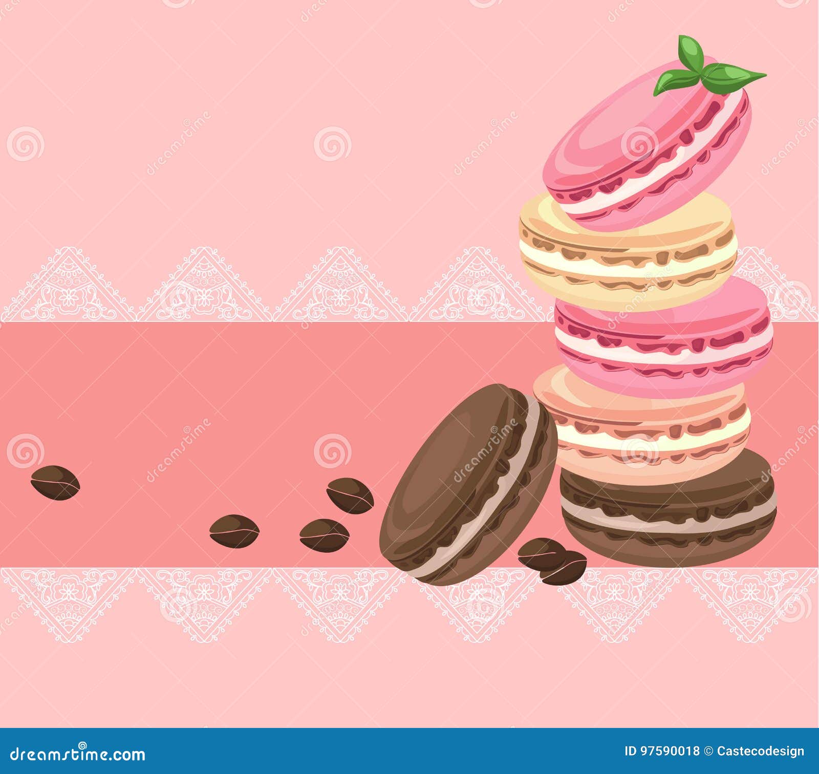 Vector Delicious Macaroons Card for Menu, Invitation, Party, Stock ...