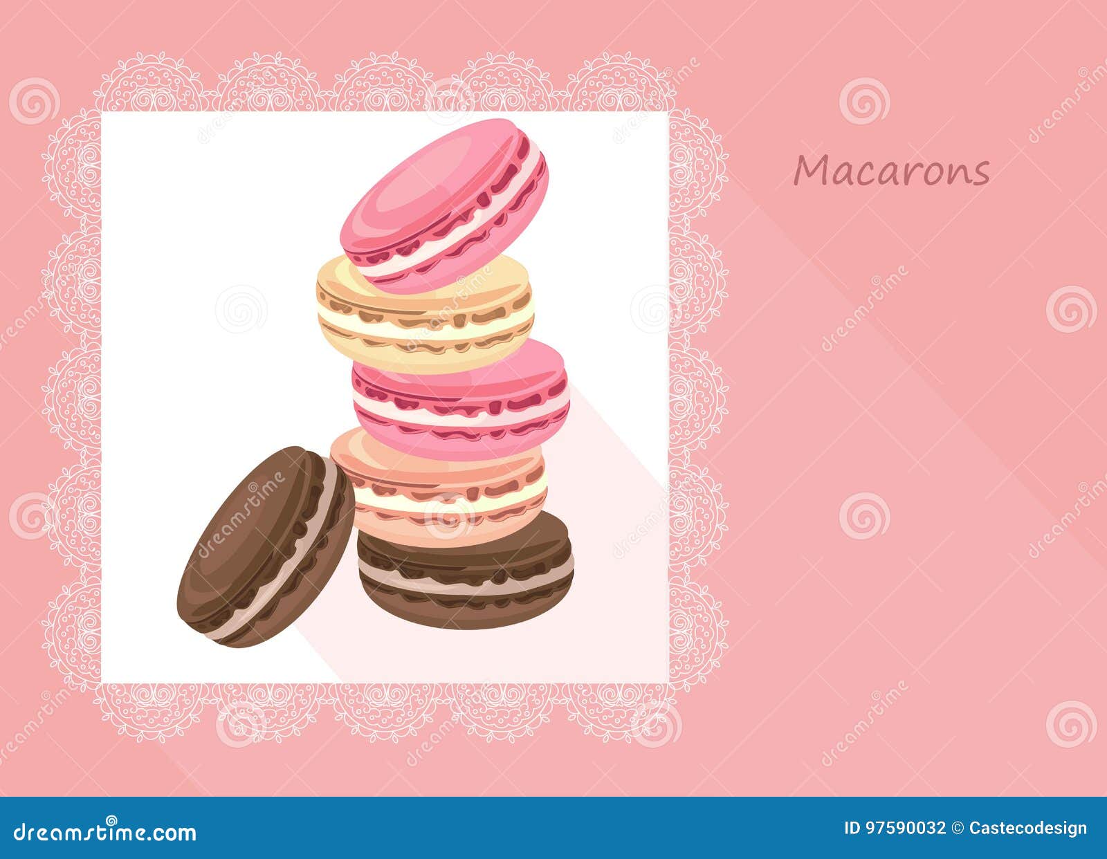 Vector Delicious Macaroons Card for Menu, Invitation, Party, Stock ...