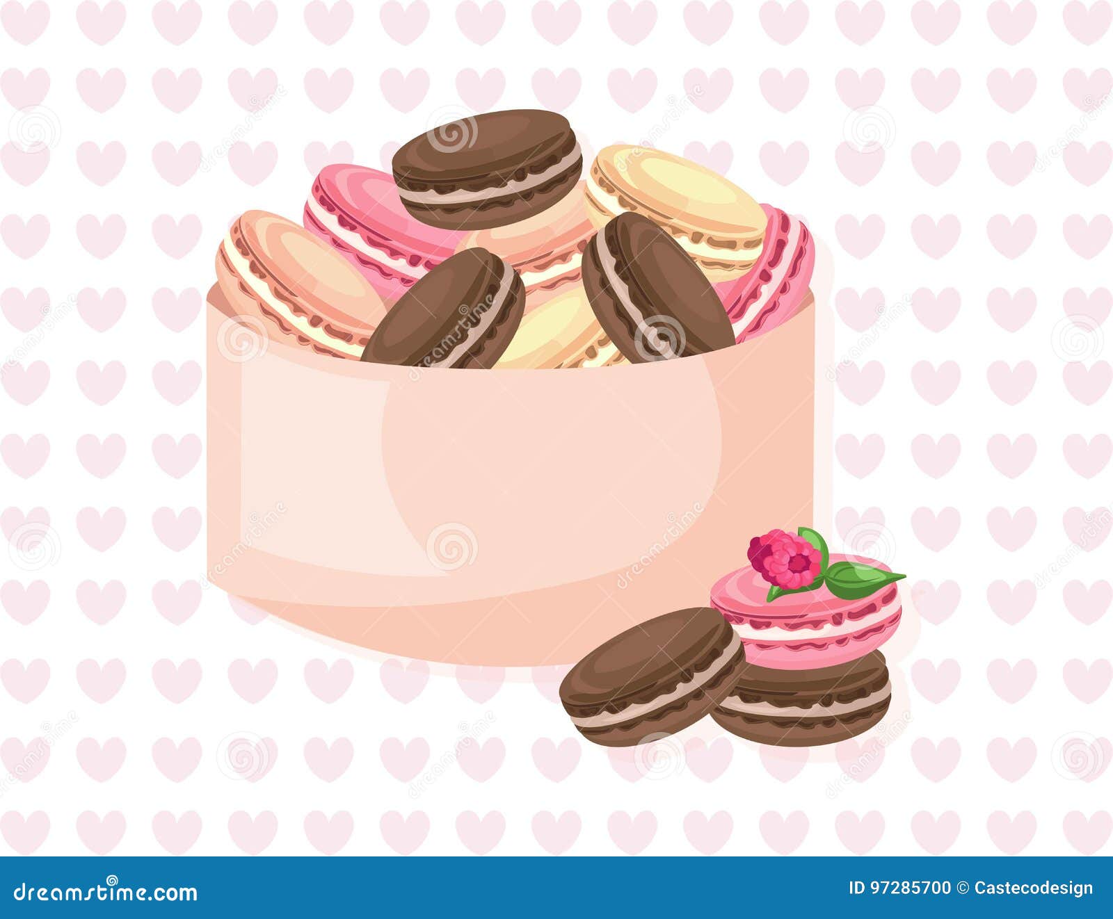 Vector Delicious Macaroons Set for Menu, Invitation Card, Party Stock ...